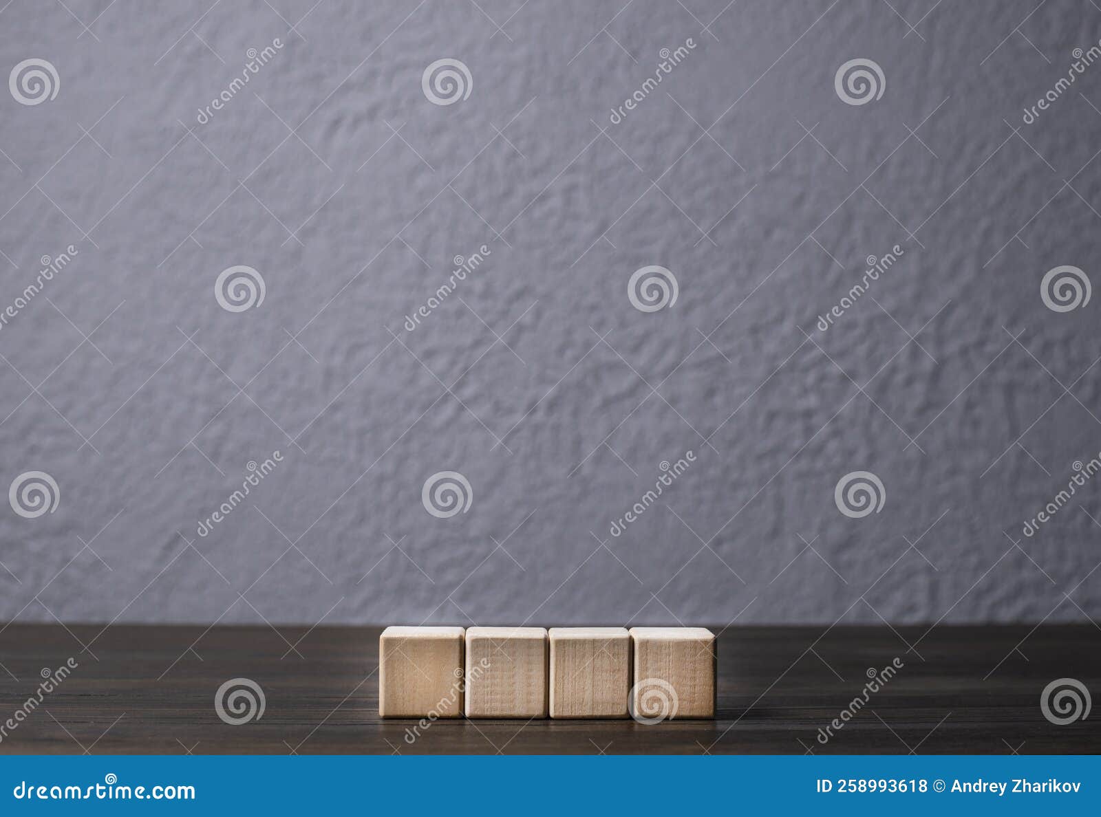4 Cubes on the Table. Wooden Blocks. Numeric Stock Photo - Image of ...