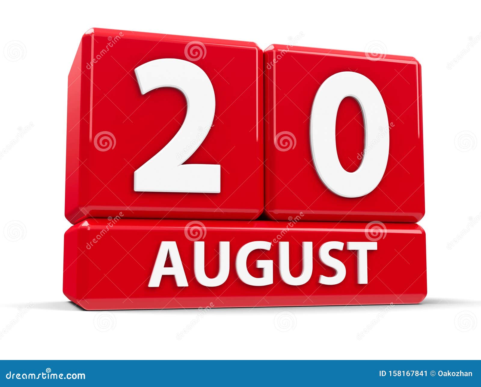 Cubes 20th August stock illustration. Illustration of time - 158167841