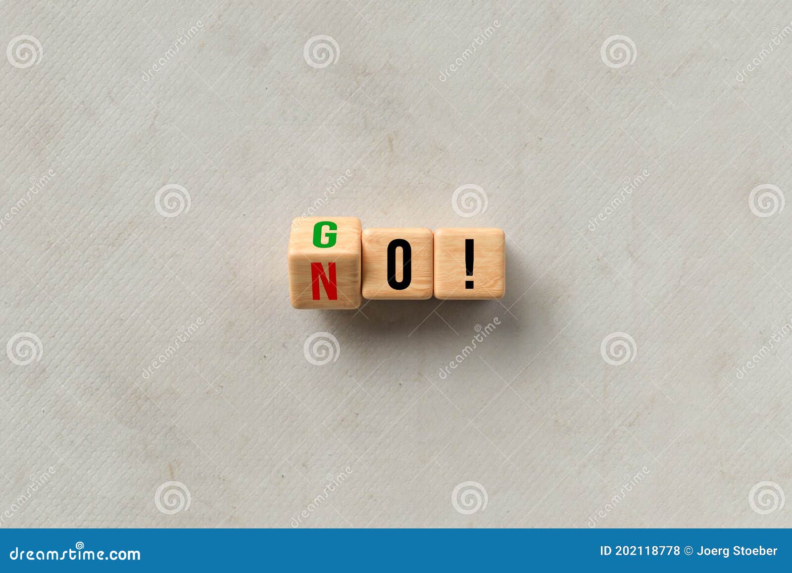 Cubes Turning Message NO To GO - 3d Illustration Stock Illustration ...