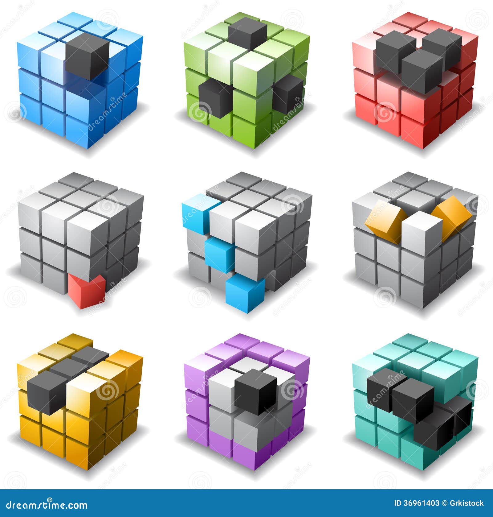 Cubes stock vector. Illustration of icon, cube, collection - 36961403