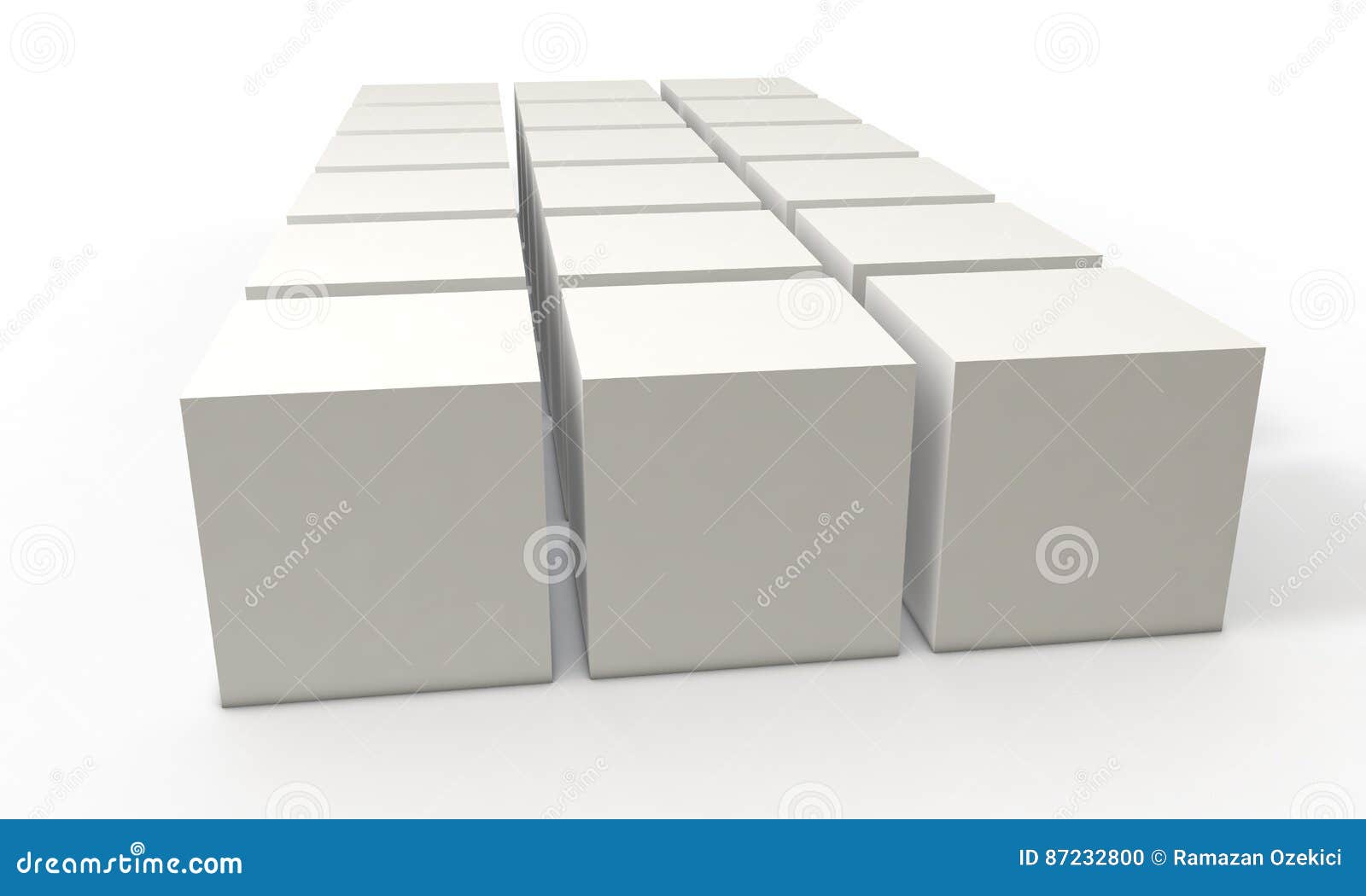 Cubes White, Isolated on the White, 3d Stock Illustration ...
