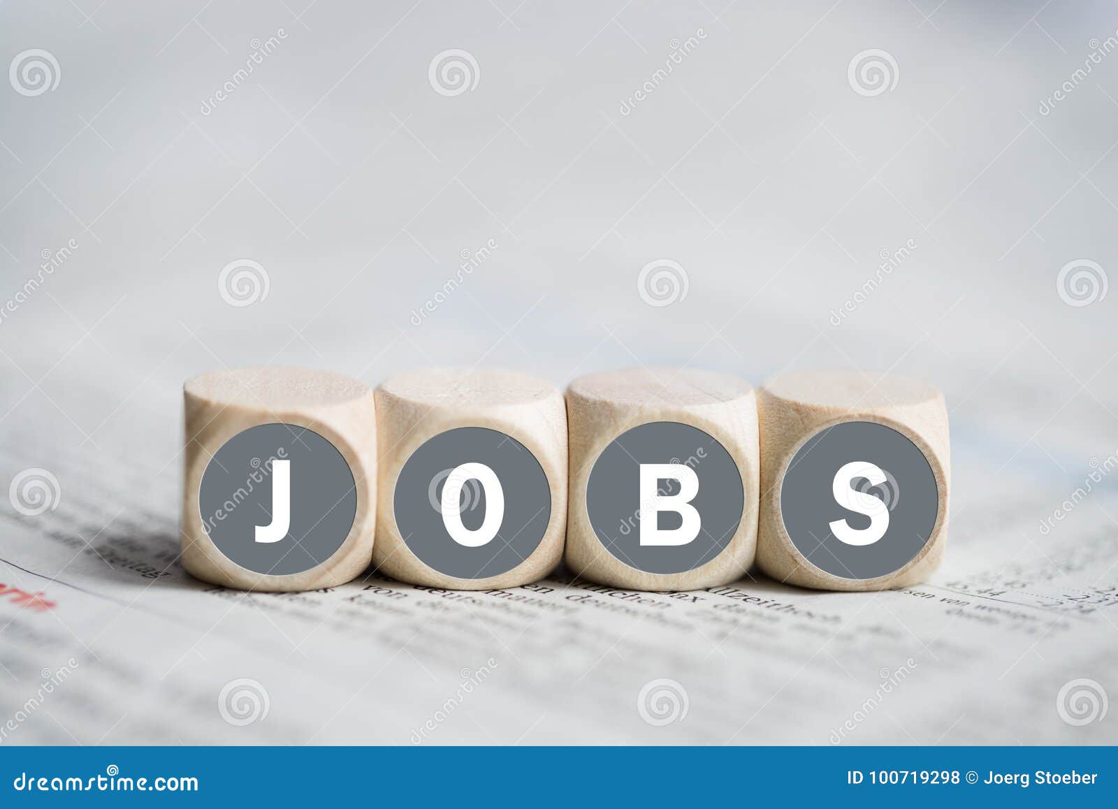 Cubes with the word `JOBS` stock photo. Image of concept - 100719298