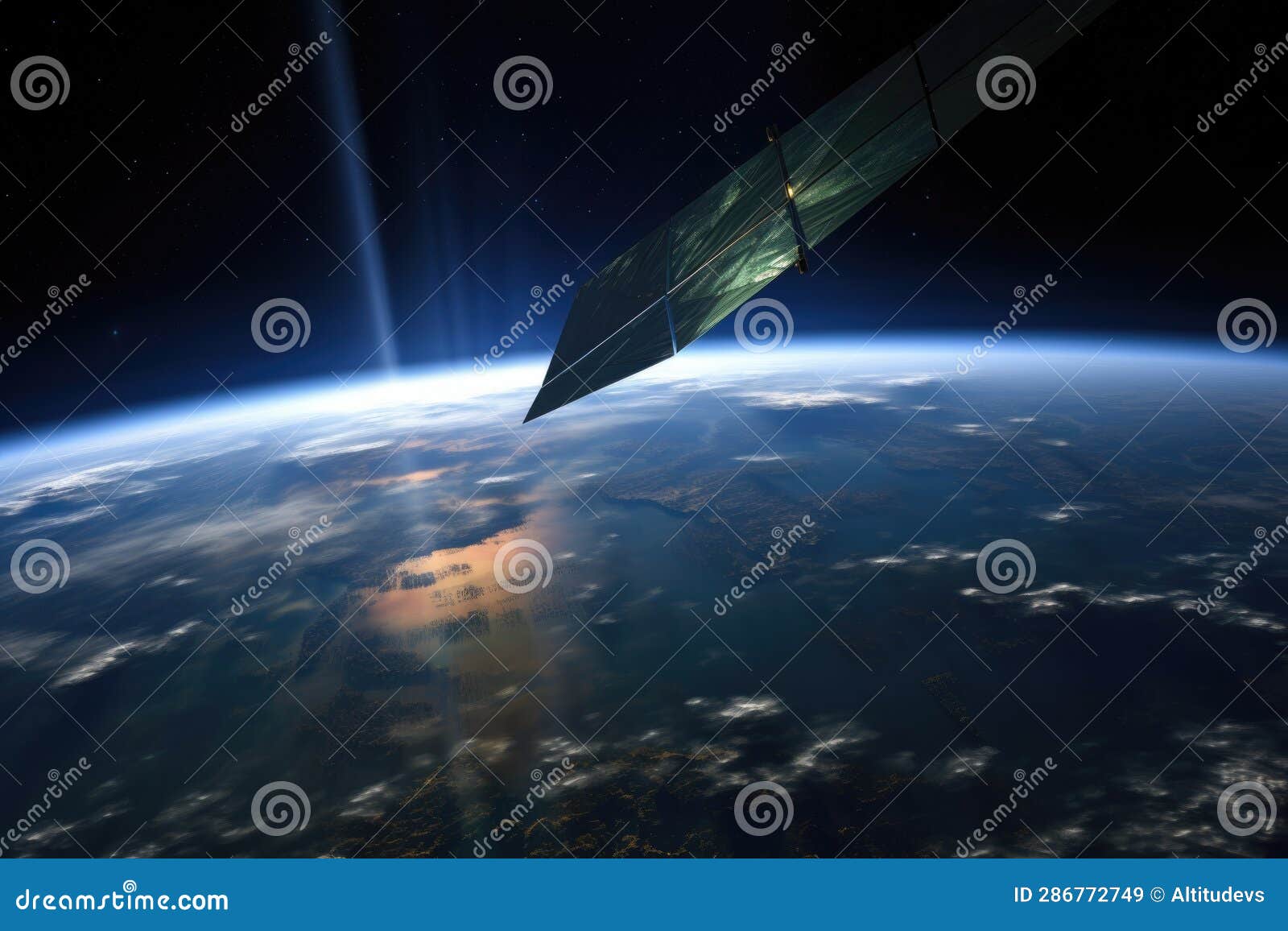 Cubesat with Solar Sail Deployed in Earth Orbit Stock Illustration ...