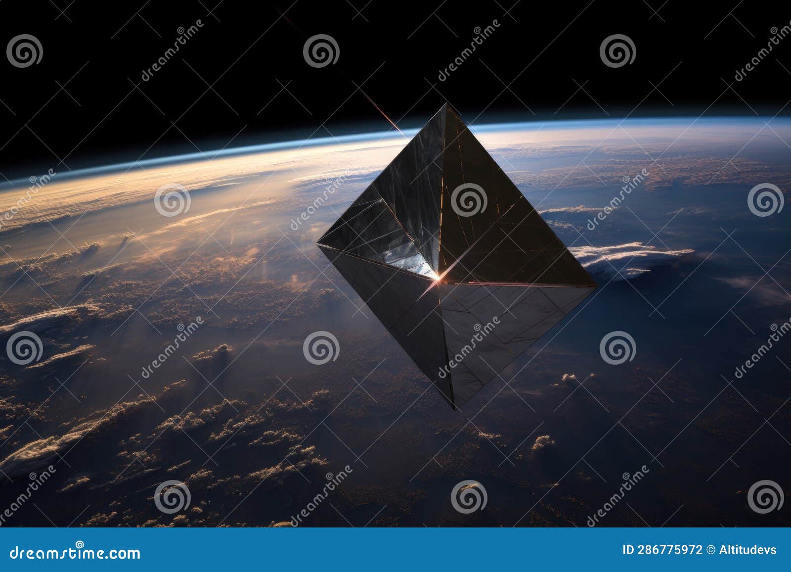 Cubesat with Solar Sail Deployed in Earth Orbit Stock Photo - Image of ...