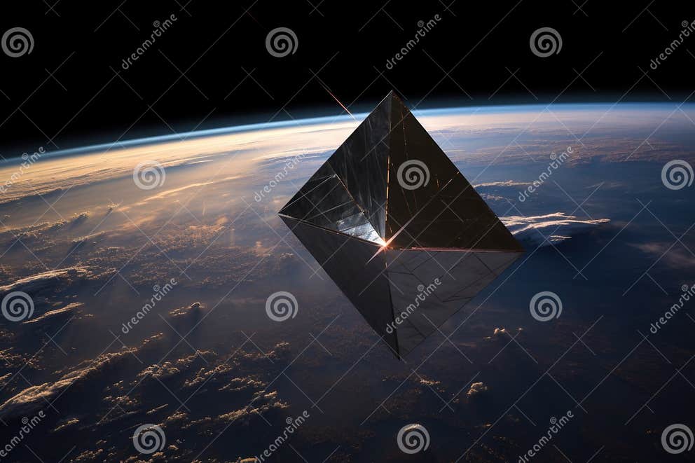Cubesat with Solar Sail Deployed in Earth Orbit Stock Photo - Image of ...