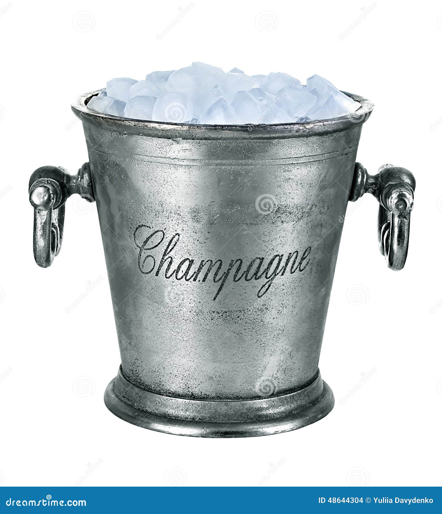 Cubeta De Champagne, Completa Com O Gelo Isolado No Branco Foto de ...