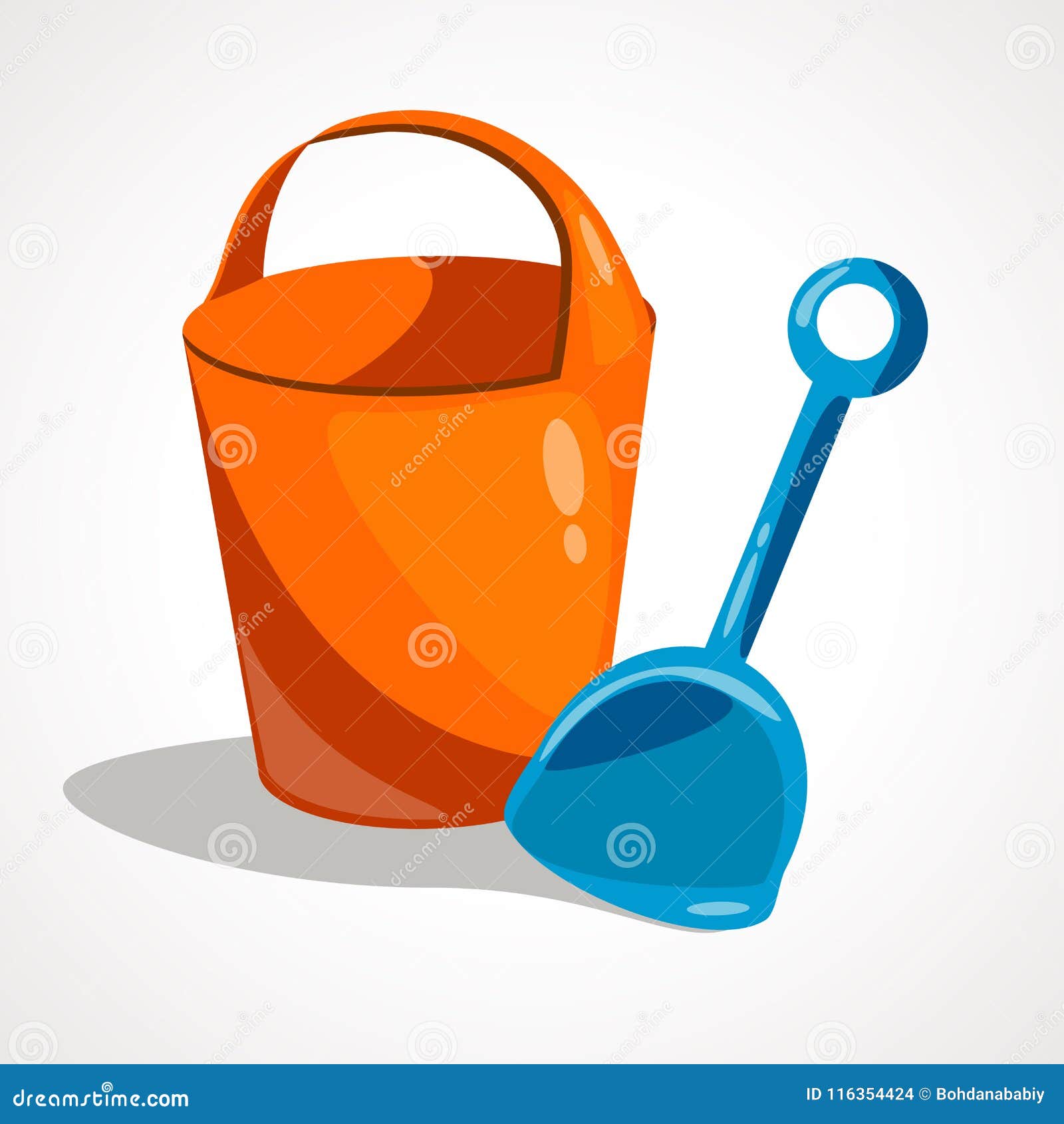 Cubeta E Colher Dos Desenhos Animados Ilustração do Vetor - Ilustração ...