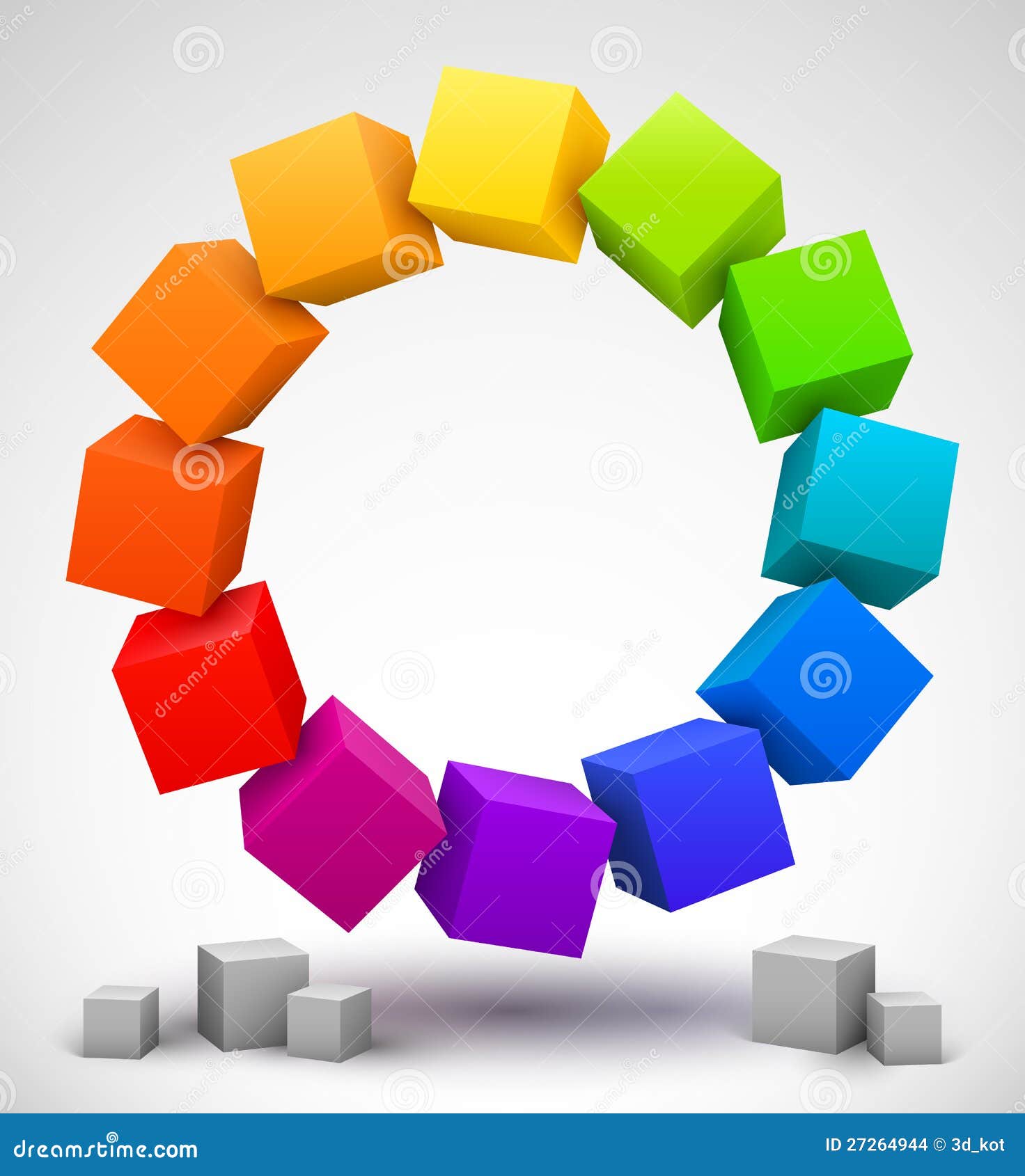 Cubi colorati 3D illustrazione vettoriale. Illustrazione di multicolore ...