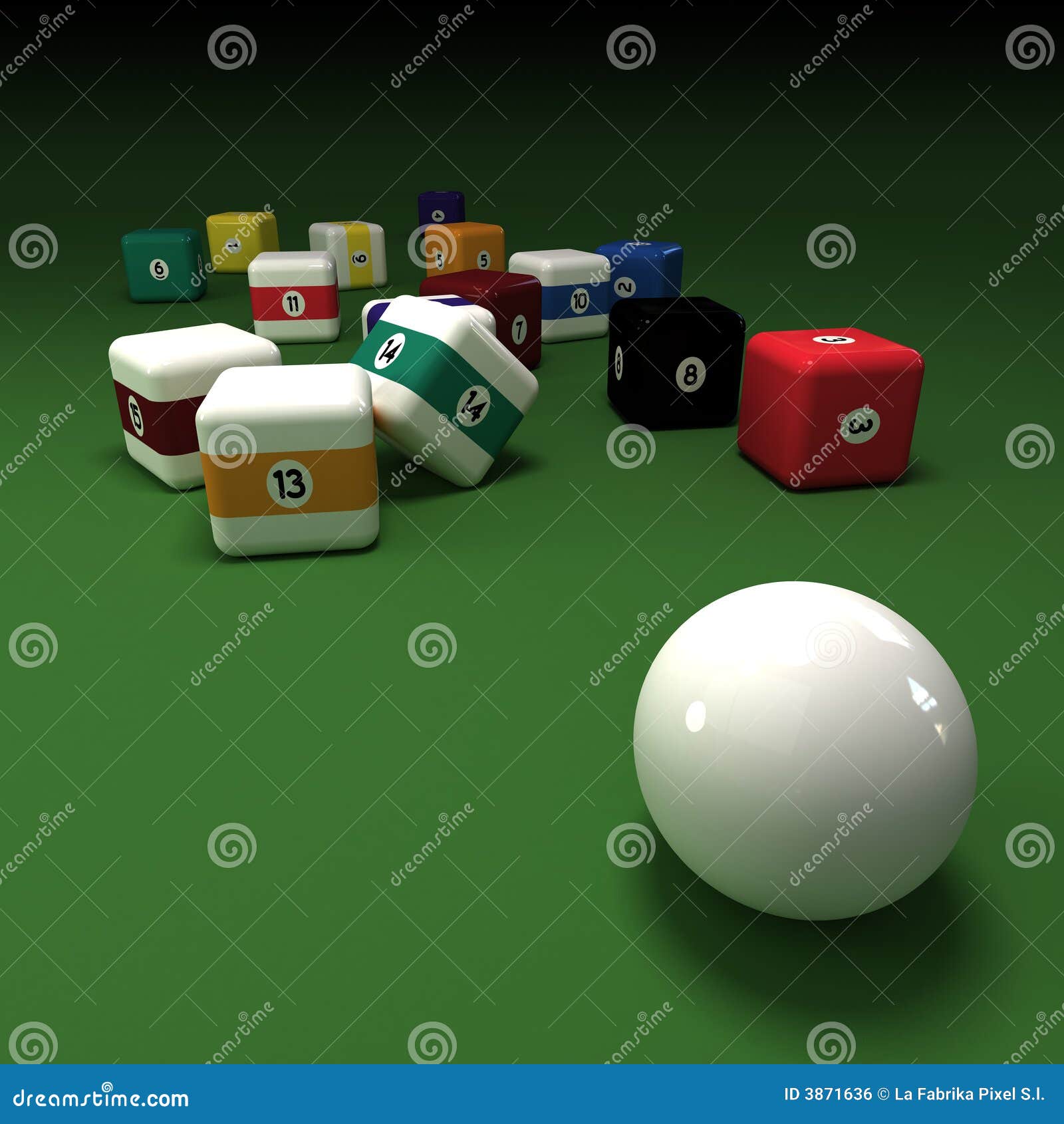 Cubic billiards balls stock illustration. Illustration of leisure - 3871636