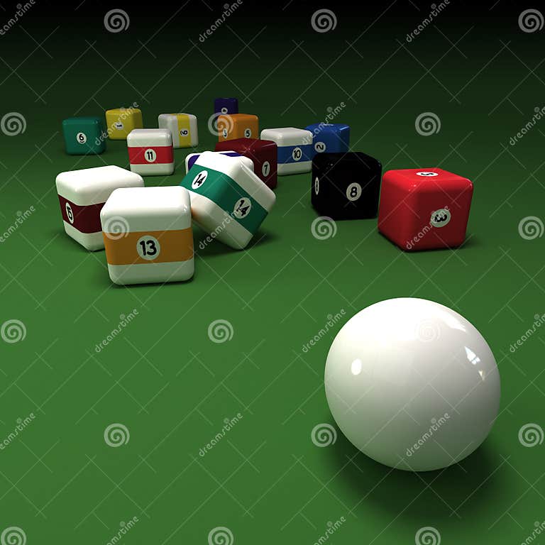 Cubic billiards balls stock illustration. Illustration of leisure - 3871636