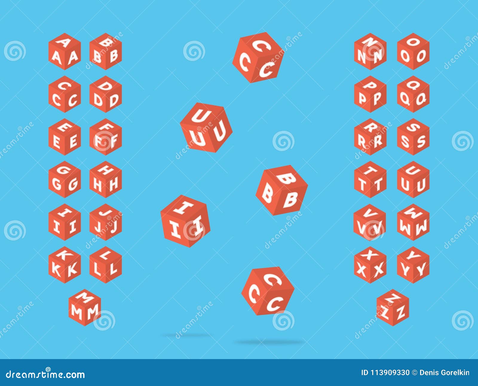 Cubic Bold Font. Vector Alphabet Stock Vector - Illustration of letter ...