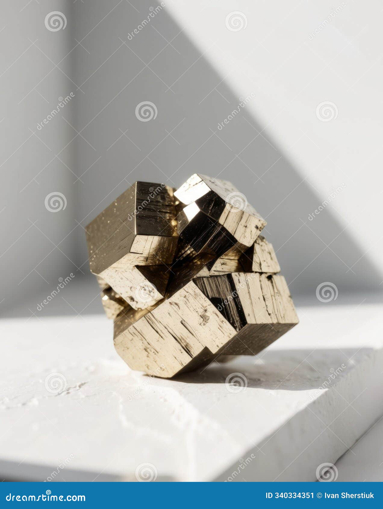 Cubic Crystal Formation of Natural Pyrite Mineral Sample. Stock Image ...
