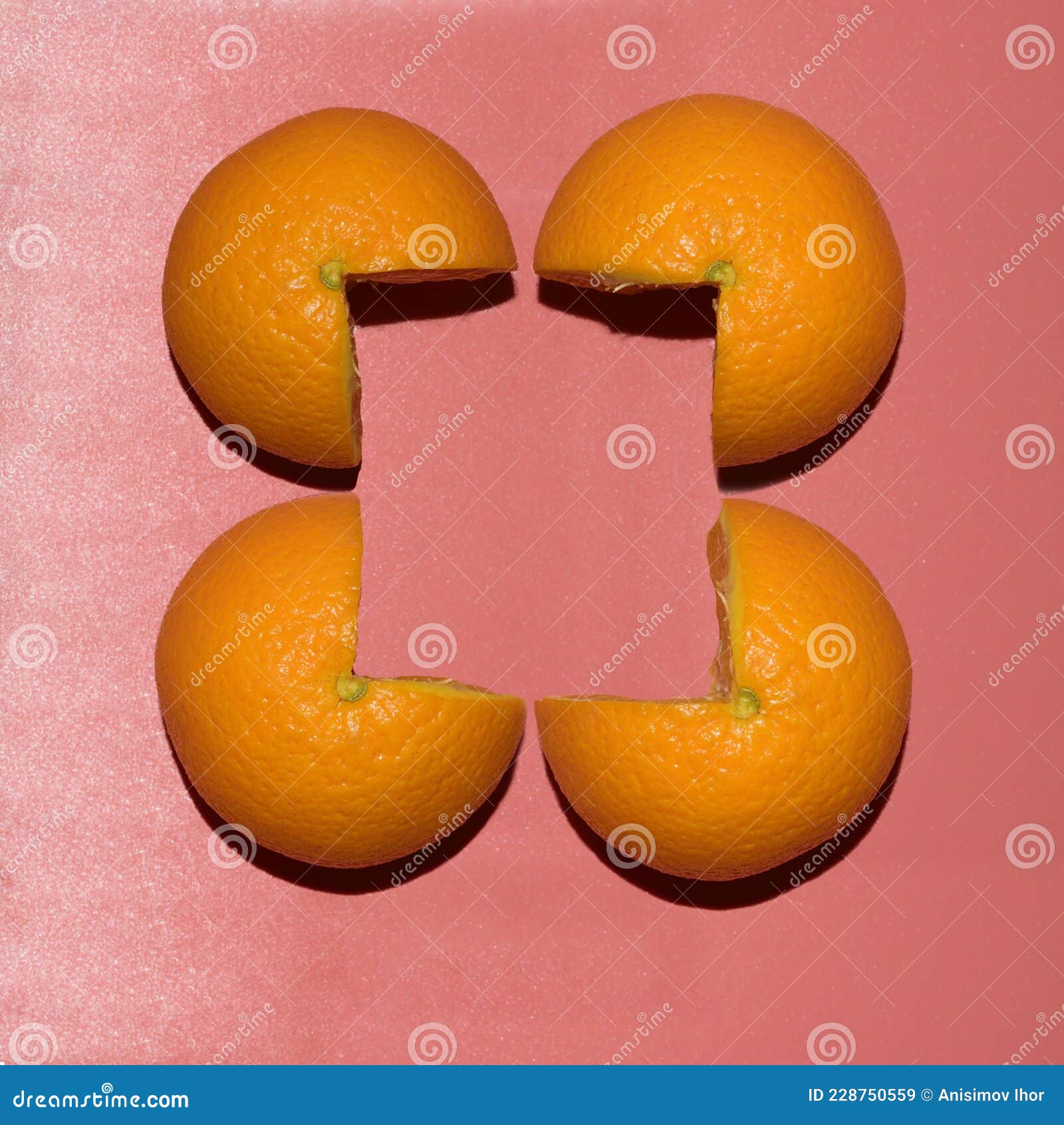 Cubic Cut in Oranges Stacked Together. Creative Frame Stock Image ...