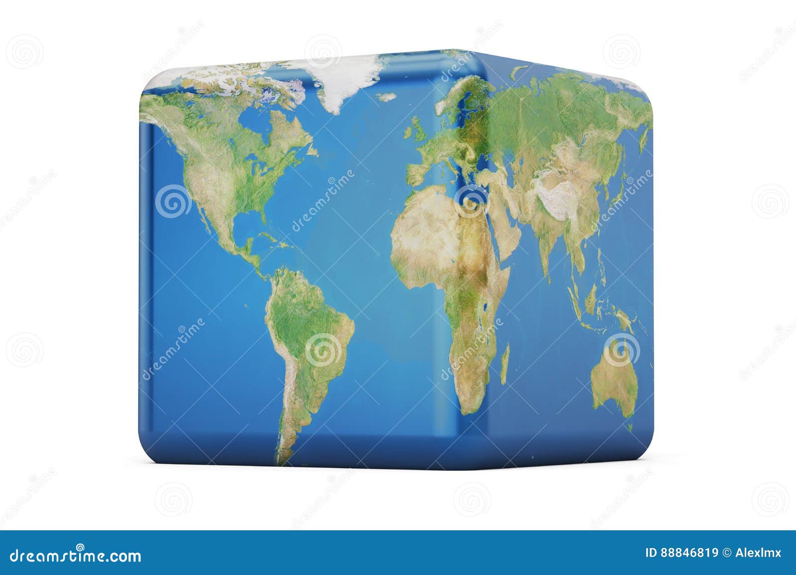 Cubic Earth concept, 3d stock illustration. Illustration of climate ...