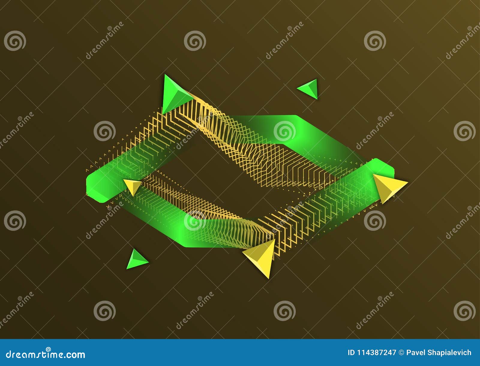 Cubic Figure with Triangles Stock Illustration - Illustration of ...