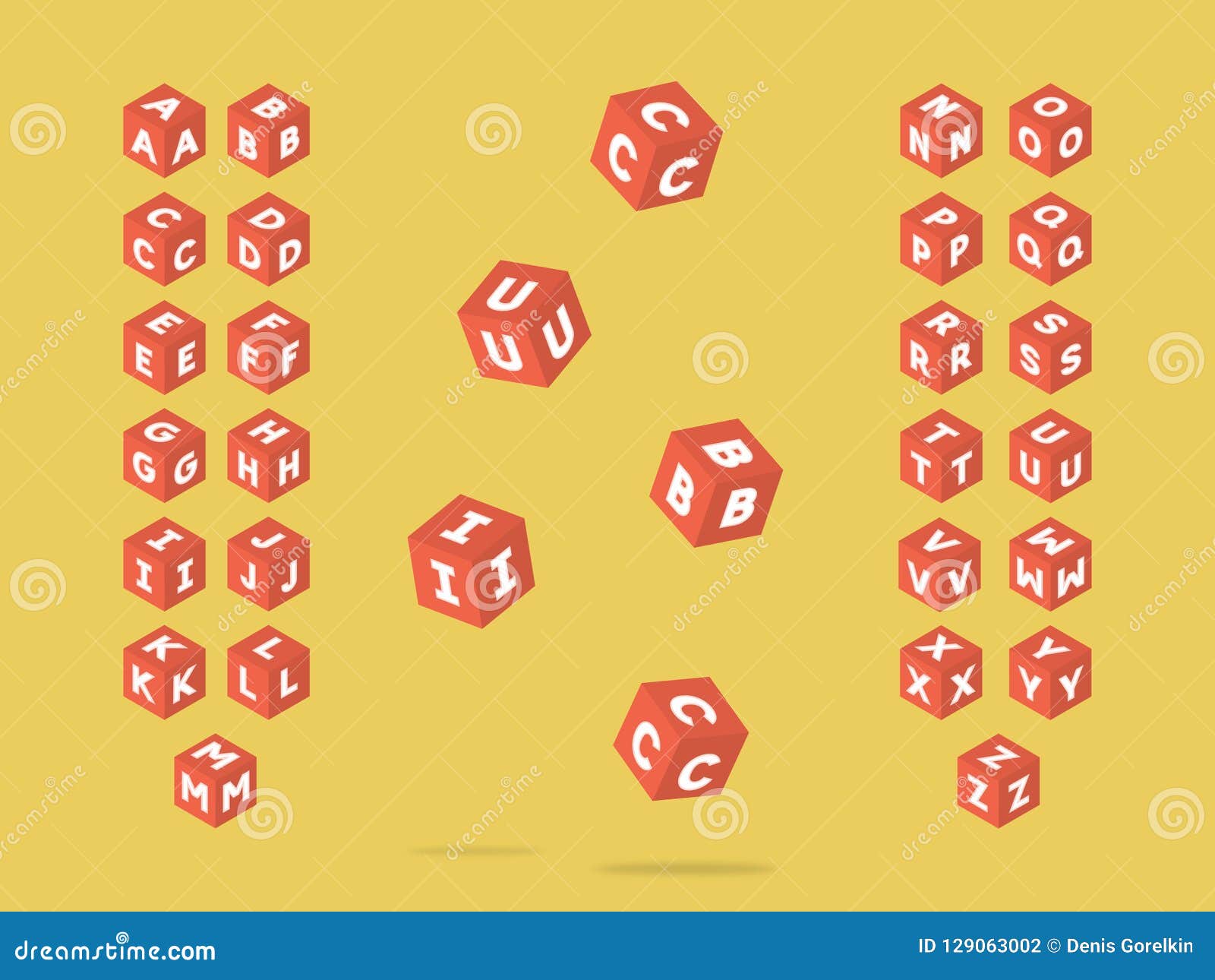 Cubic Font. Vector Alphabet | CartoonDealer.com #129063002