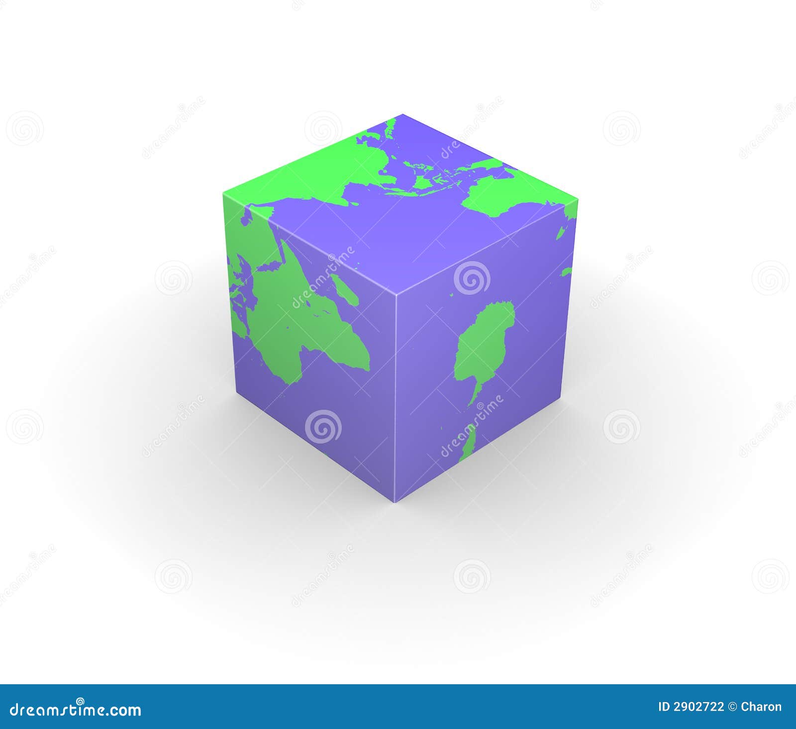 Cubic Globe With World Map Outline Stock Image | CartoonDealer.com #2998177