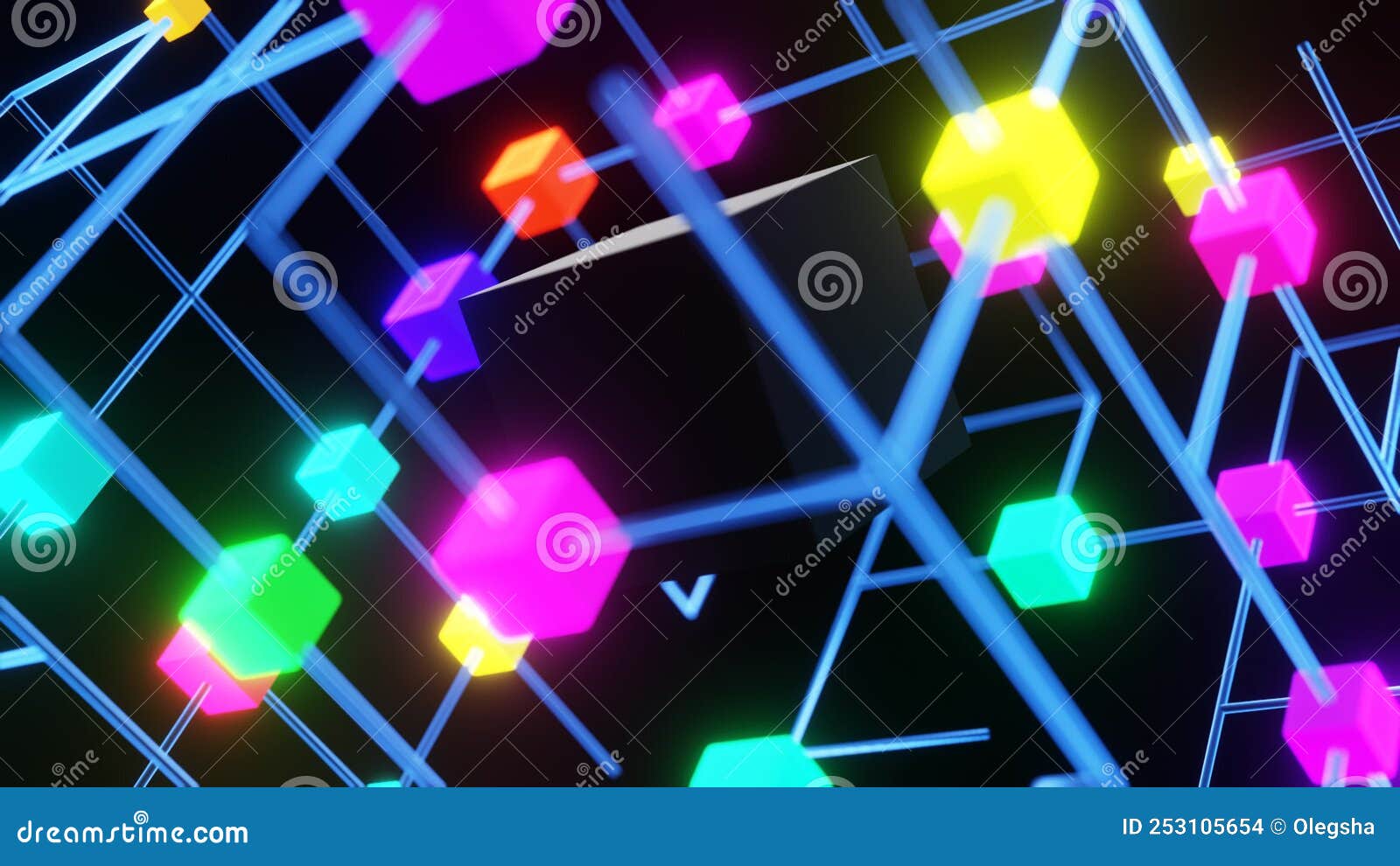 Cubic Grid of Multicolored Cubes Stock Footage - Video of grid ...