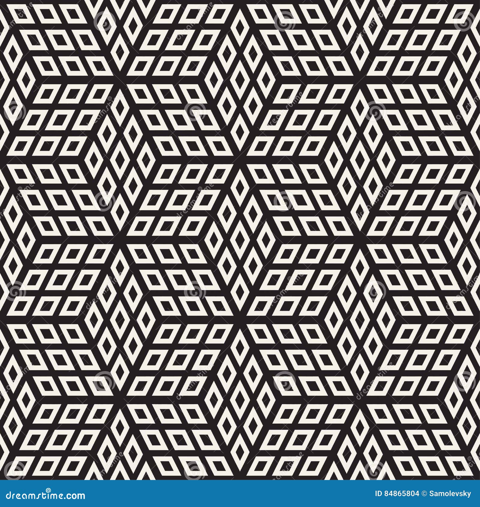 Cubic Grid Tiling Endless Stylish Texture. Vector Seamless Black and ...