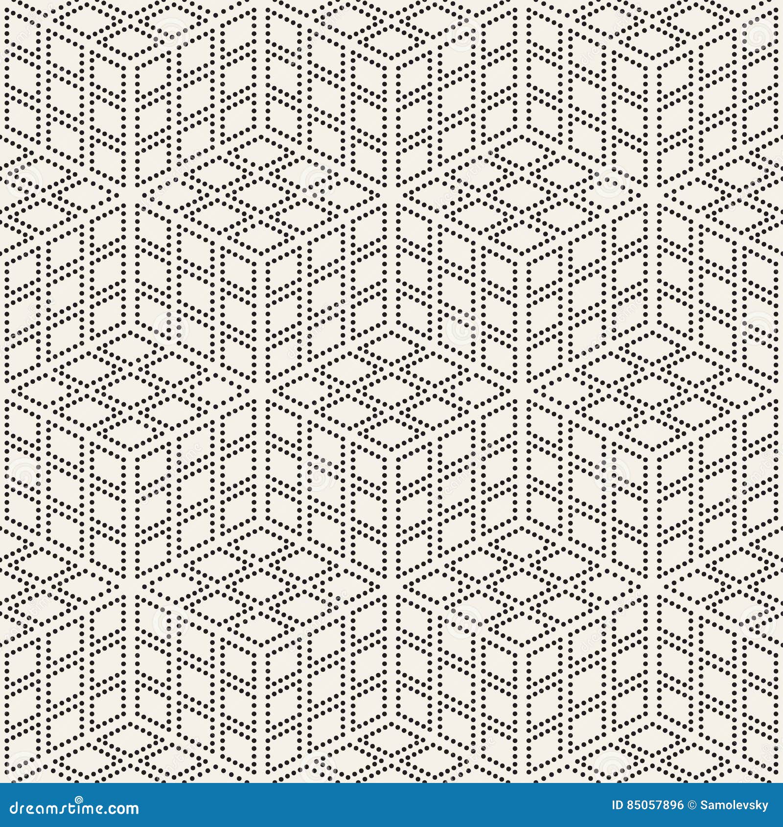 Cubic Grid Tiling Endless Stylish Texture. Vector Seamless Black and ...