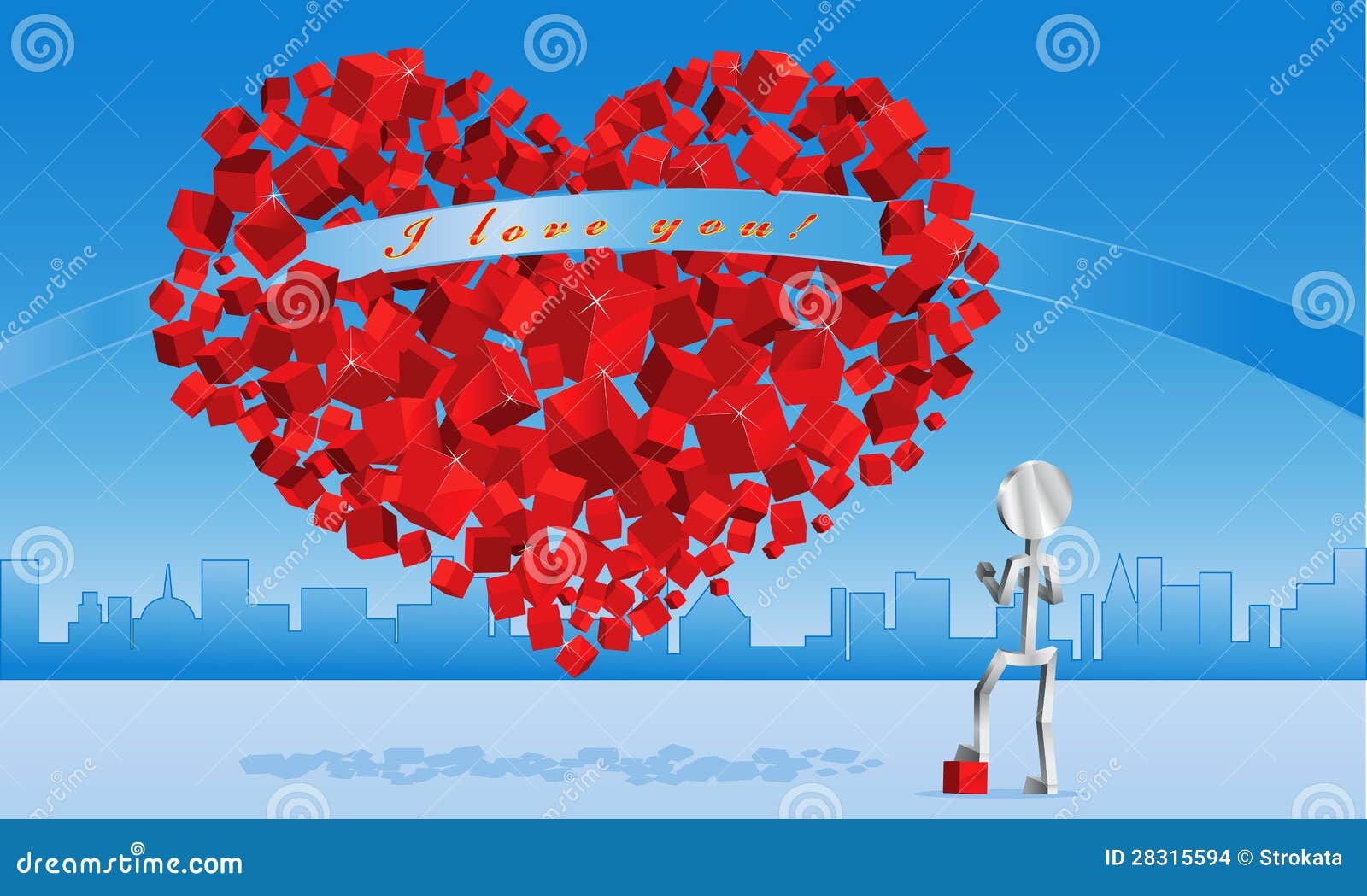 Cubic Heart for Valentine S Day Stock Vector - Illustration of abstract ...
