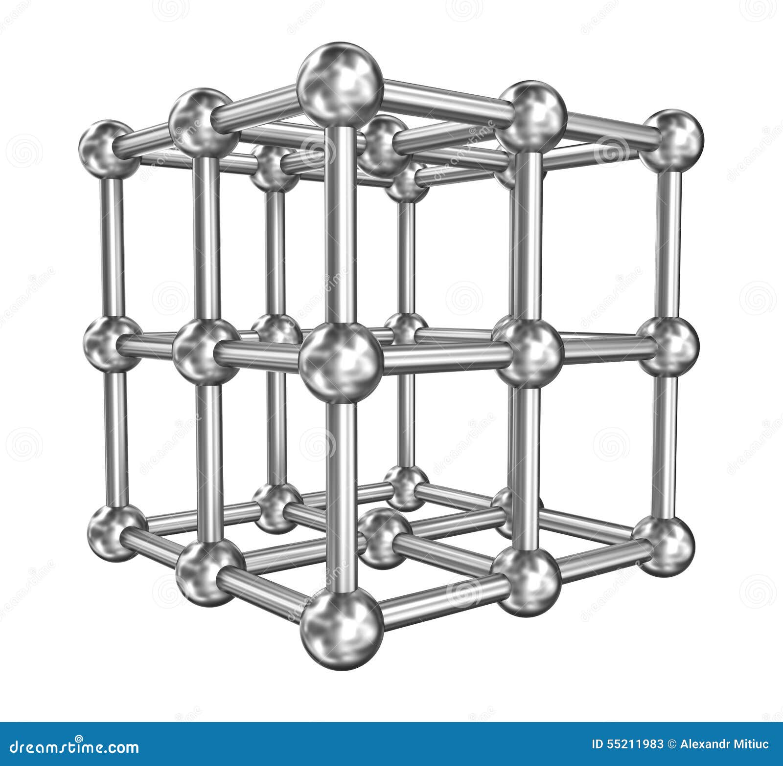 Cubic molecule connect stock illustration. Illustration of metal - 55211983