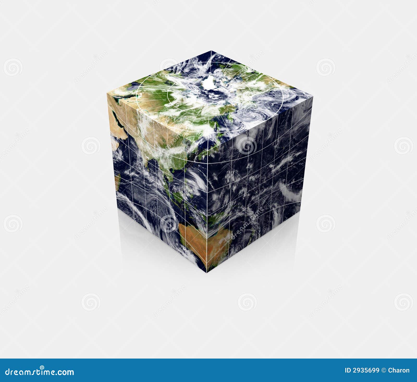 Cubic Planet Globe Earth Cube Stock Illustration - Illustration of ...