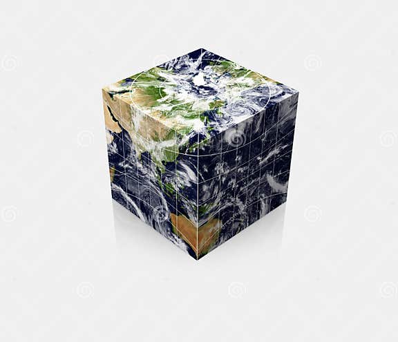 Cubic Planet Globe Earth Cube Stock Illustration - Illustration of ...