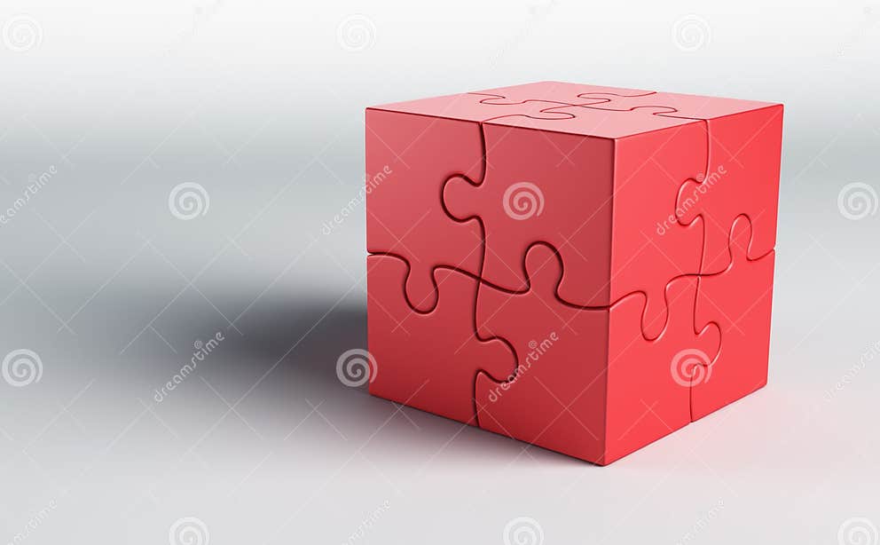 Cubic puzzle stock illustration. Illustration of business - 18864386