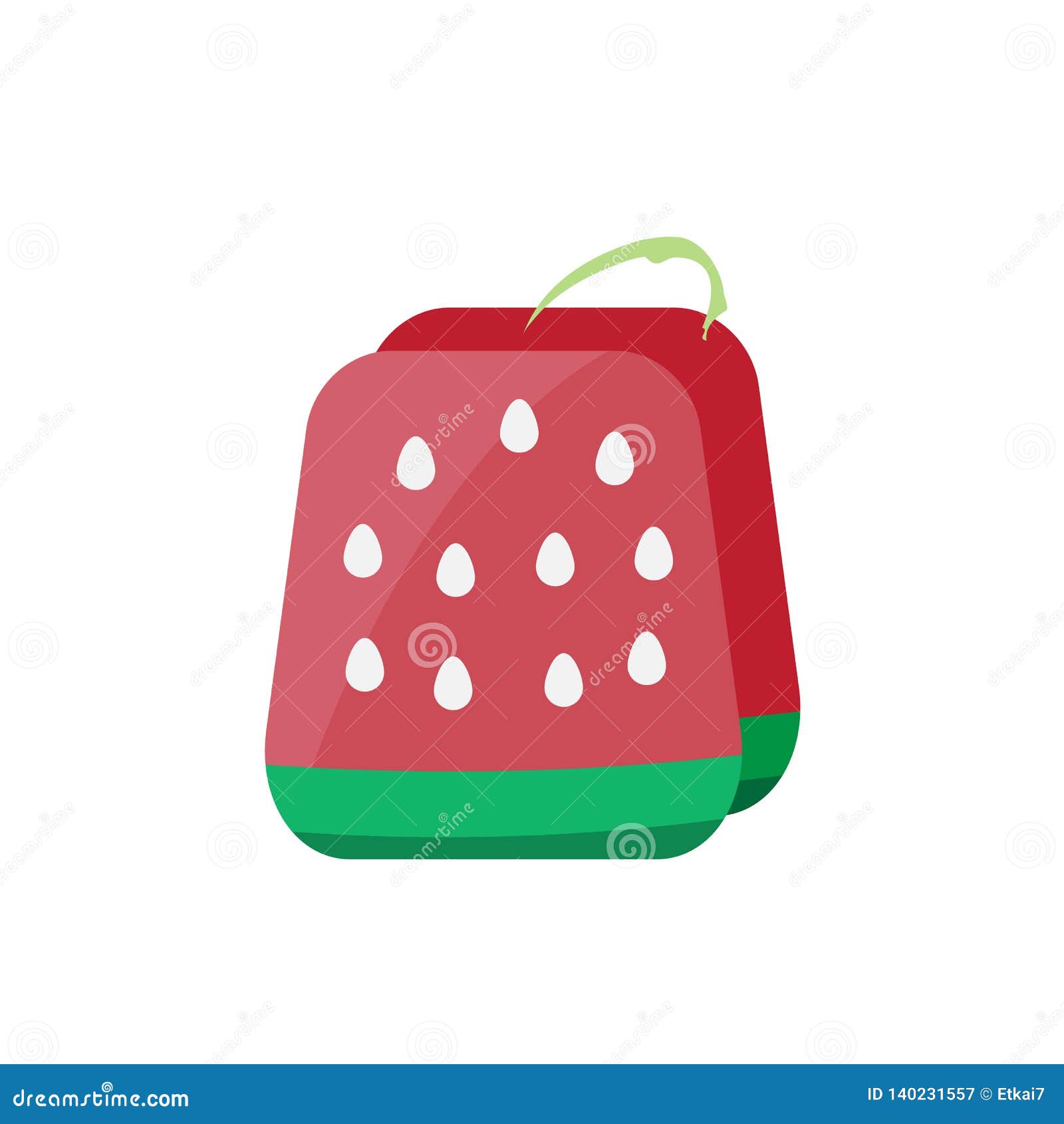 Cubic Rounded Rectangle Watermelon. Vector Design Illustration Stock ...