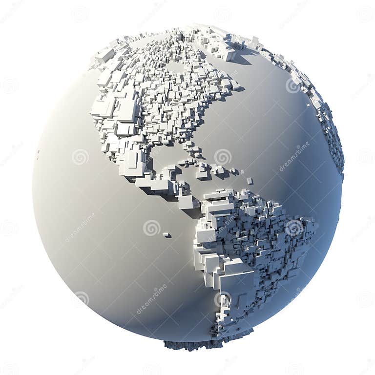 Cubic Structure of the Planet Earth Stock Illustration - Illustration ...
