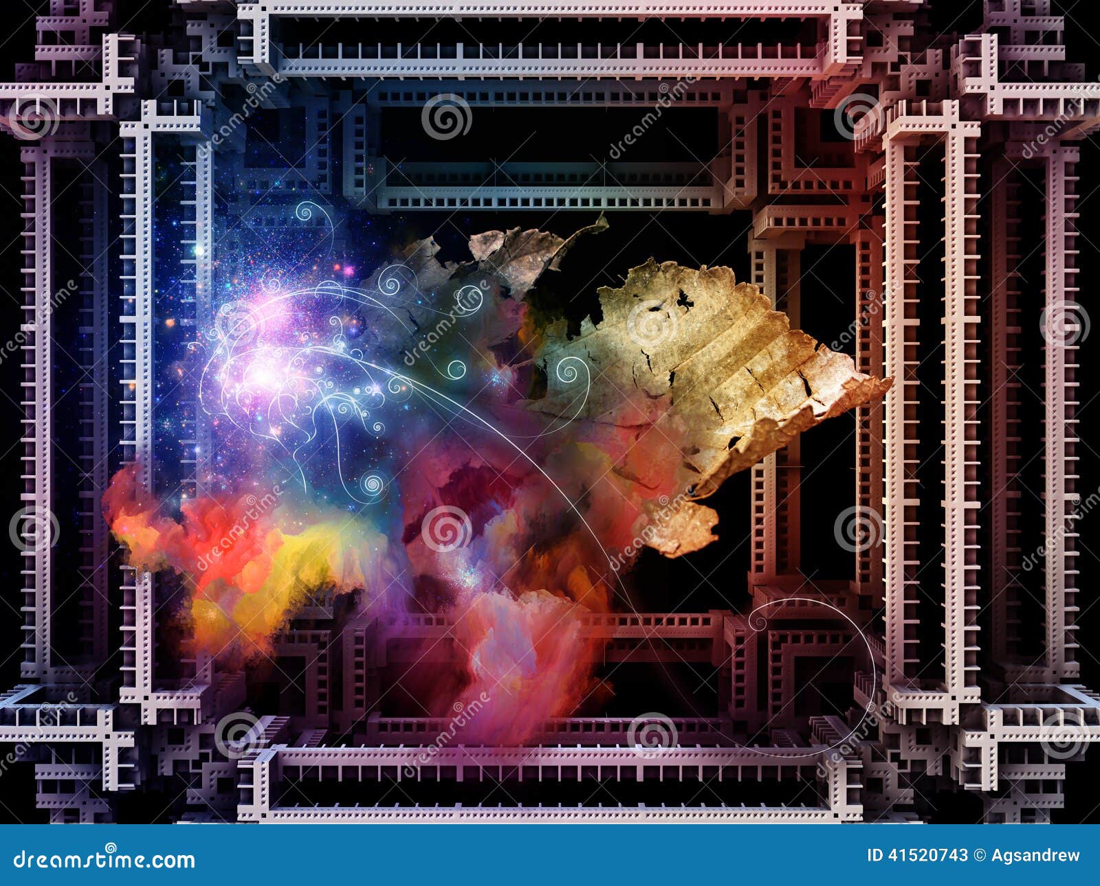Cubic Visualization stock illustration. Illustration of collage - 41520743