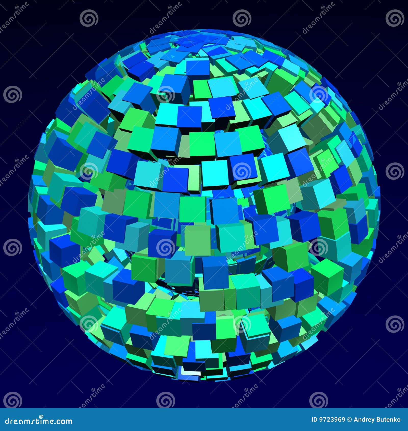 Cubic world stock illustration. Illustration of three - 9723969