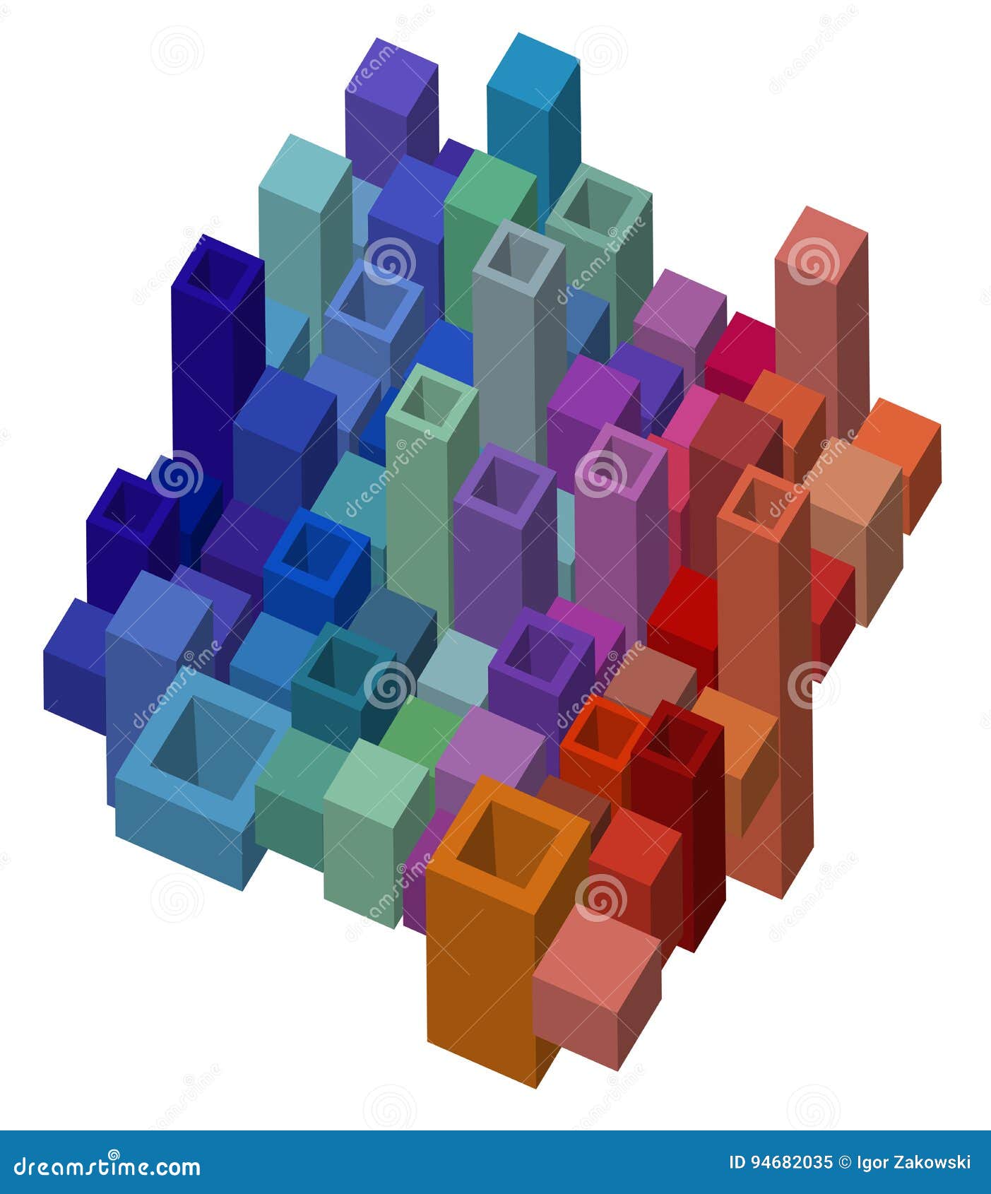 3D Illustration Of Cubical Soil Land Geology Cross Section Isolated ...