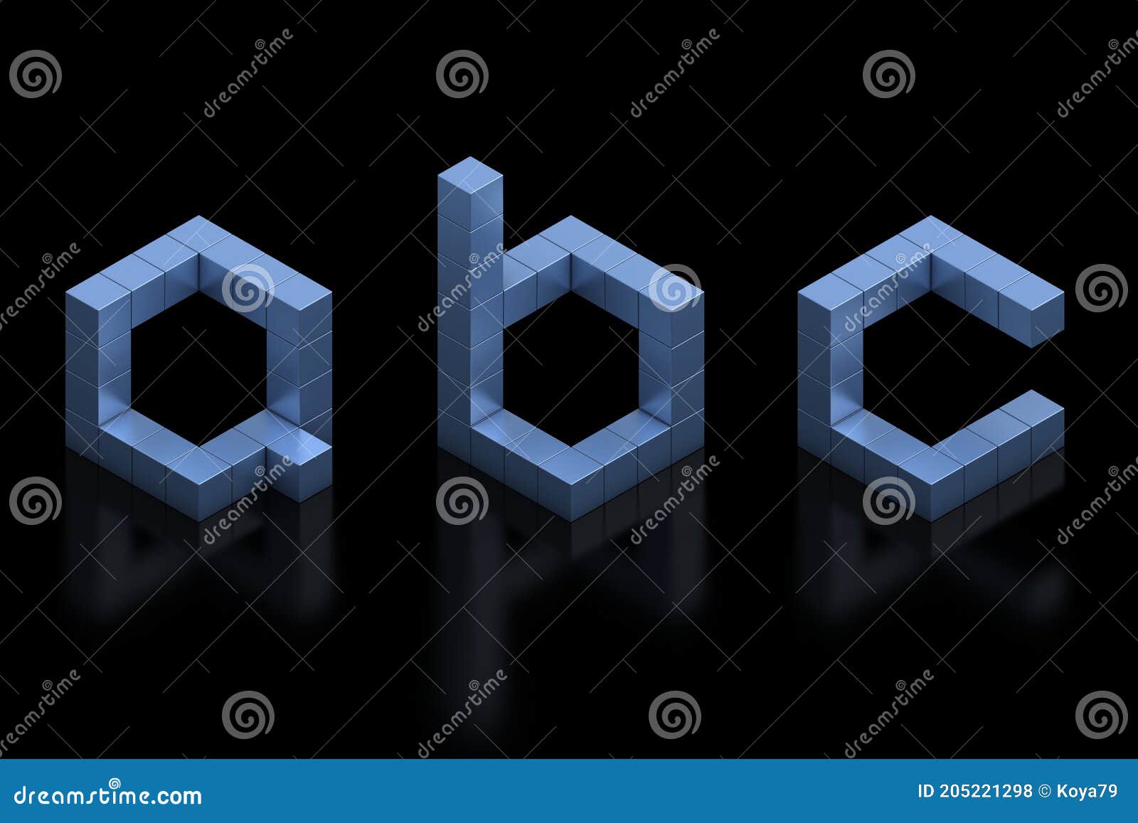 Cubical 3d Font Letters a B C Stock Illustration - Illustration of ...