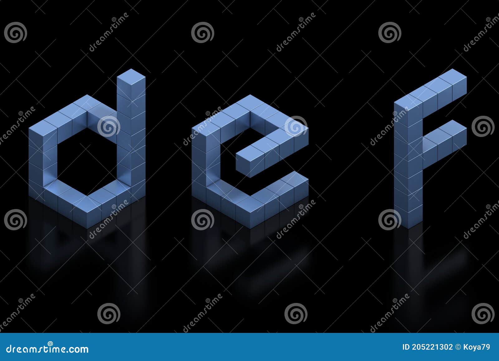 Cubical 3d Font Letters D E F Stock Illustration - Illustration of ...