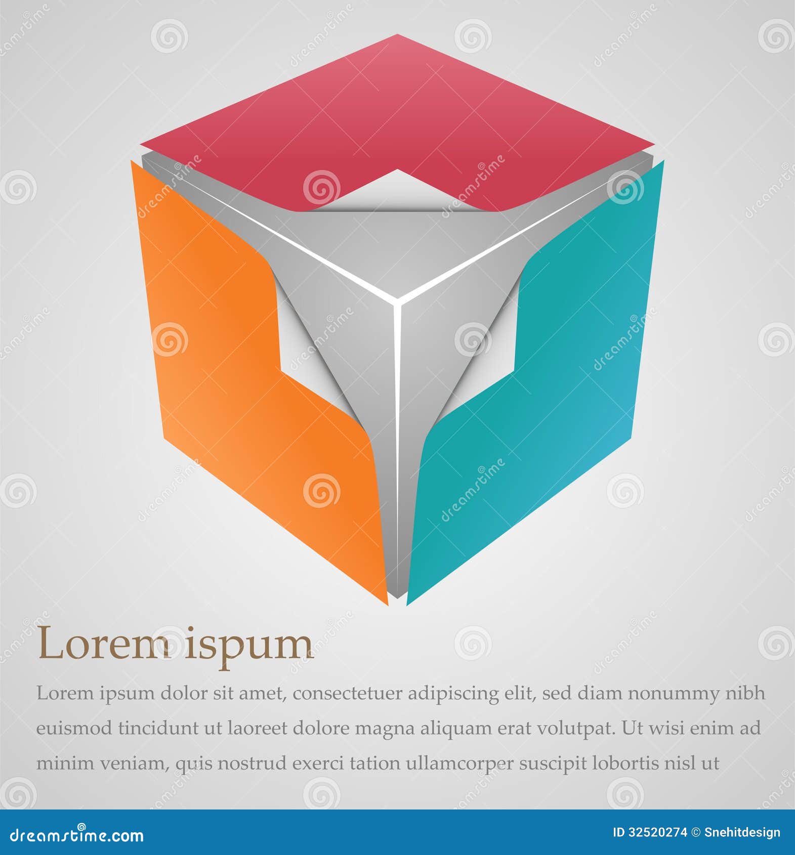 Cubical design element stock illustration. Illustration of blue - 32520274