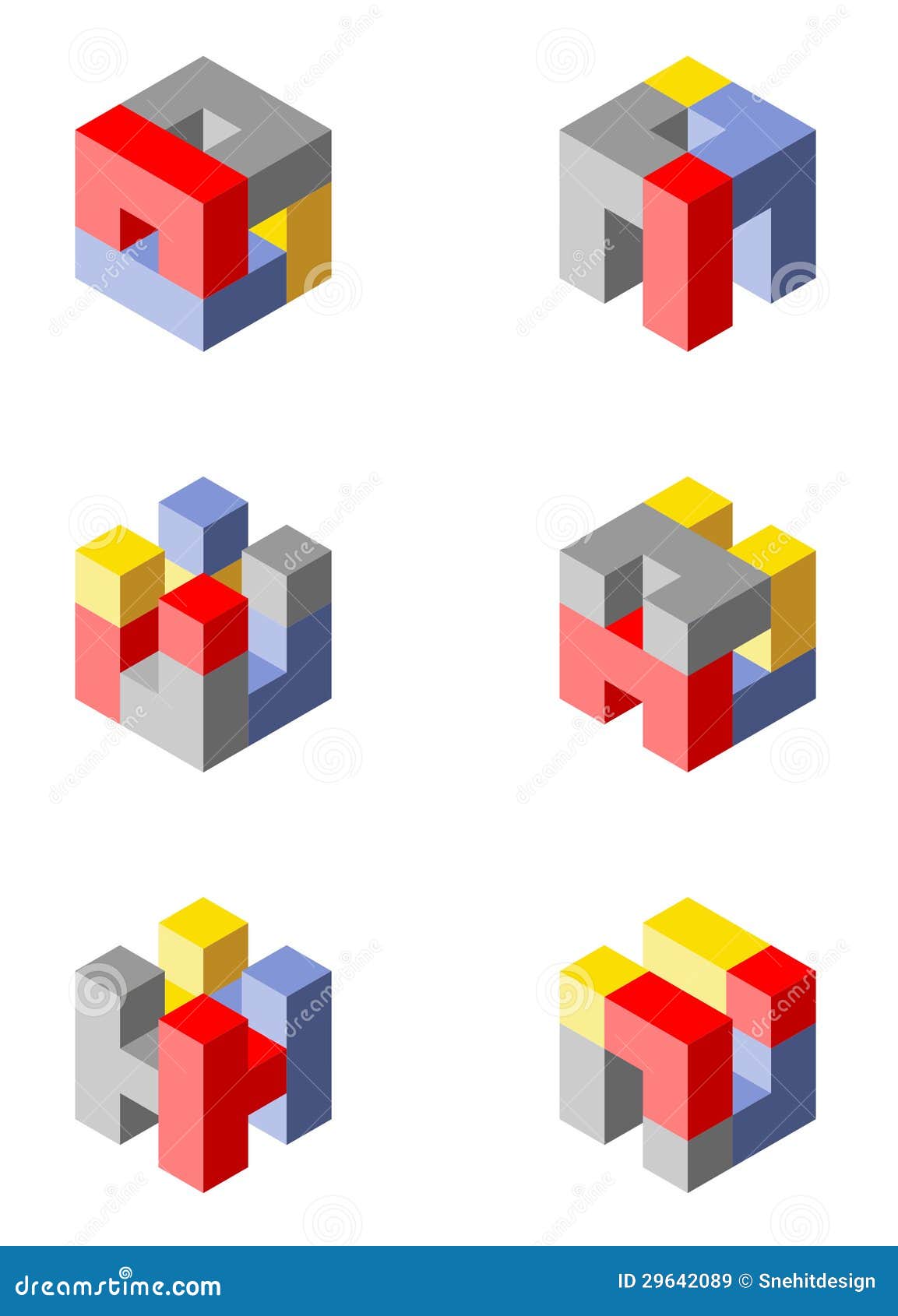 Cubical icons stock illustration. Illustration of shape - 29642089