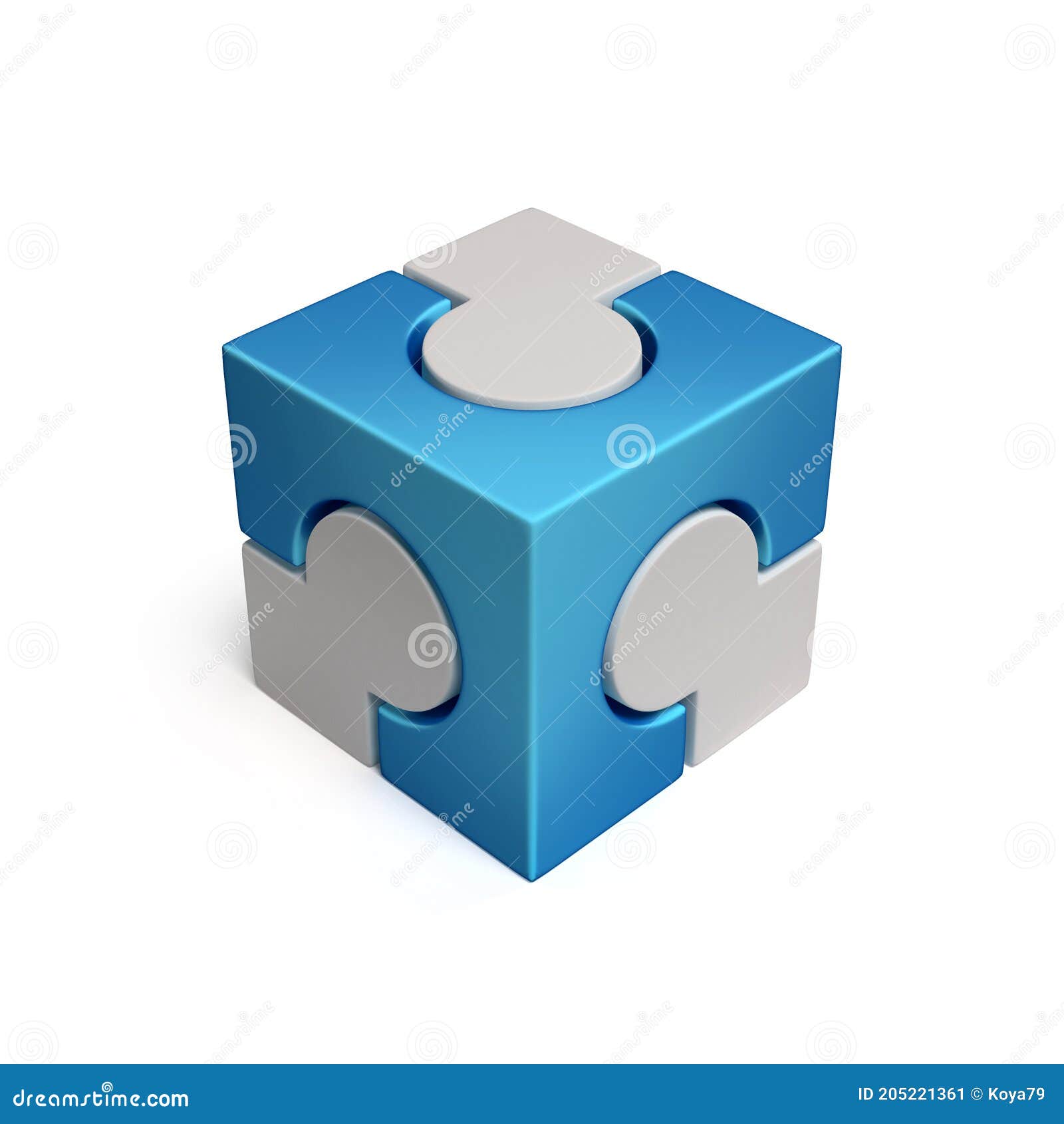 Cubical Jigsaw Icon 3d Rendering Stock Illustration - Illustration of ...