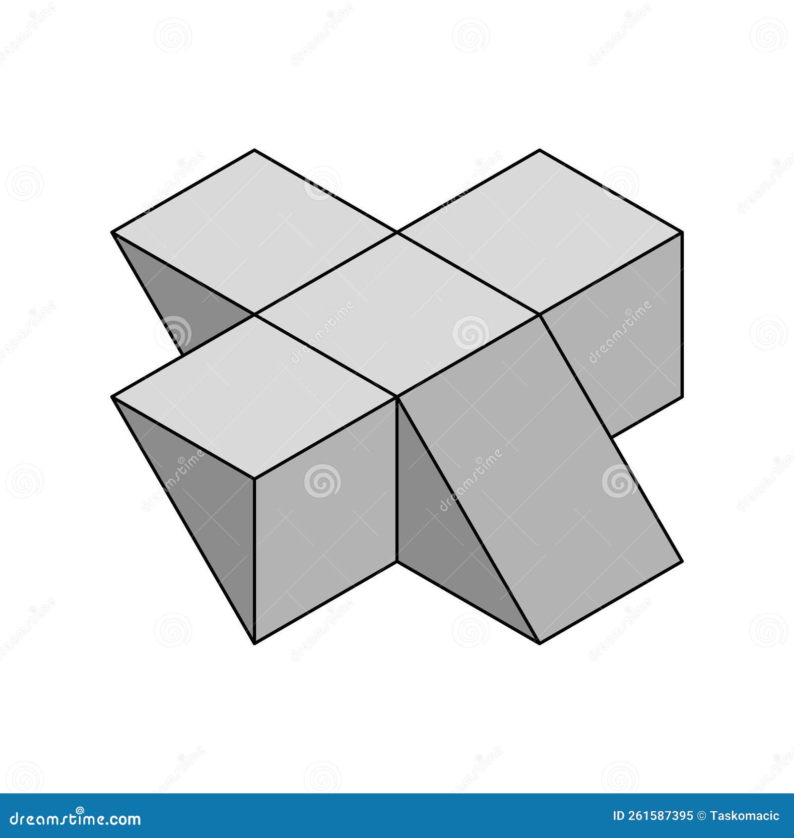 Cubical Puzzle Game Concept. Folded Elements Make Solution. Stock ...