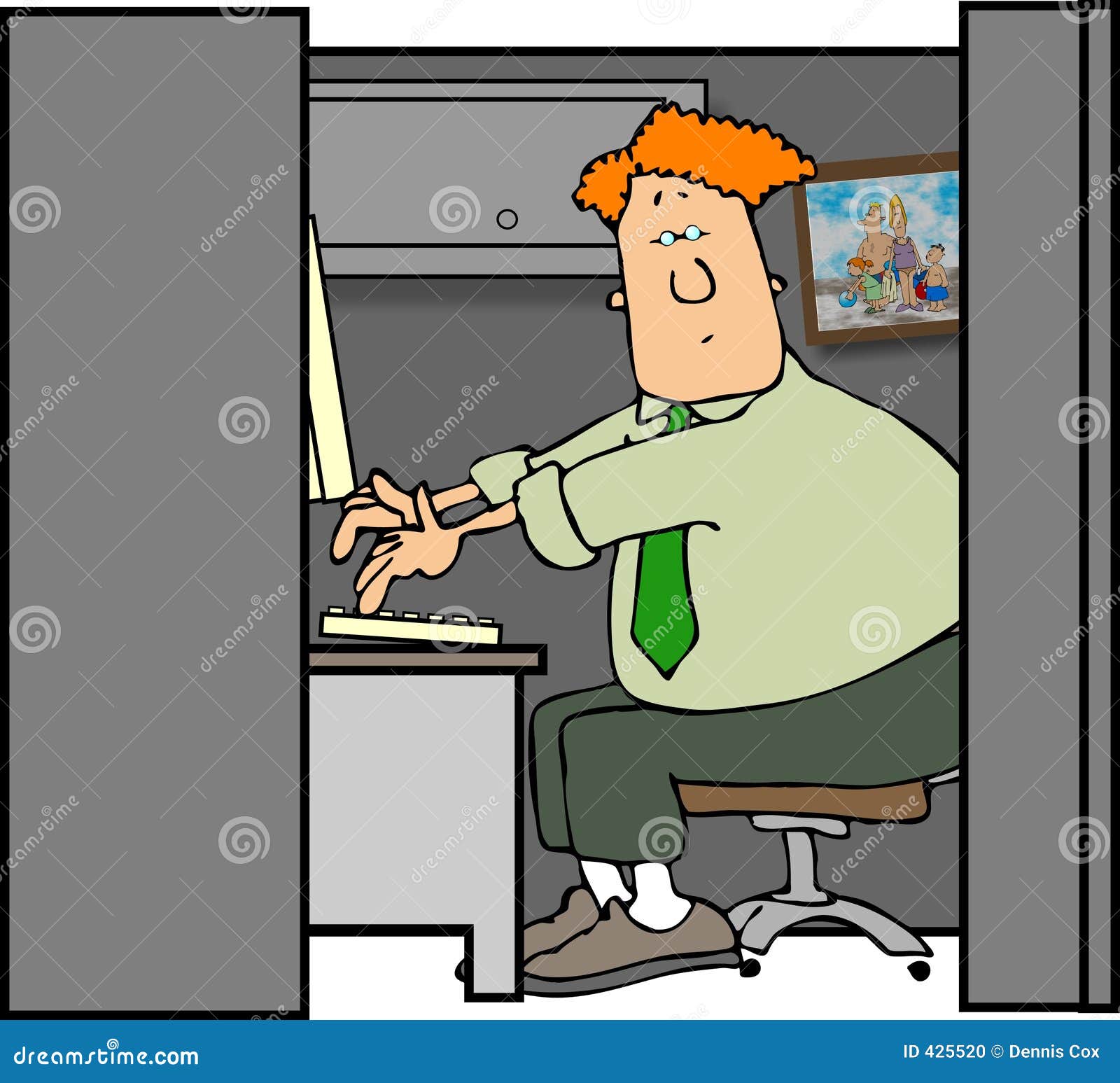 Cubicle 4 stock illustration. Illustration of humor, computer - 425520