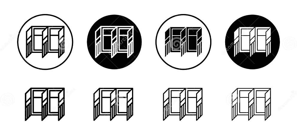 Cubicle Vector Icon Set Collection. Cubicle Outline Flat Icon Stock ...