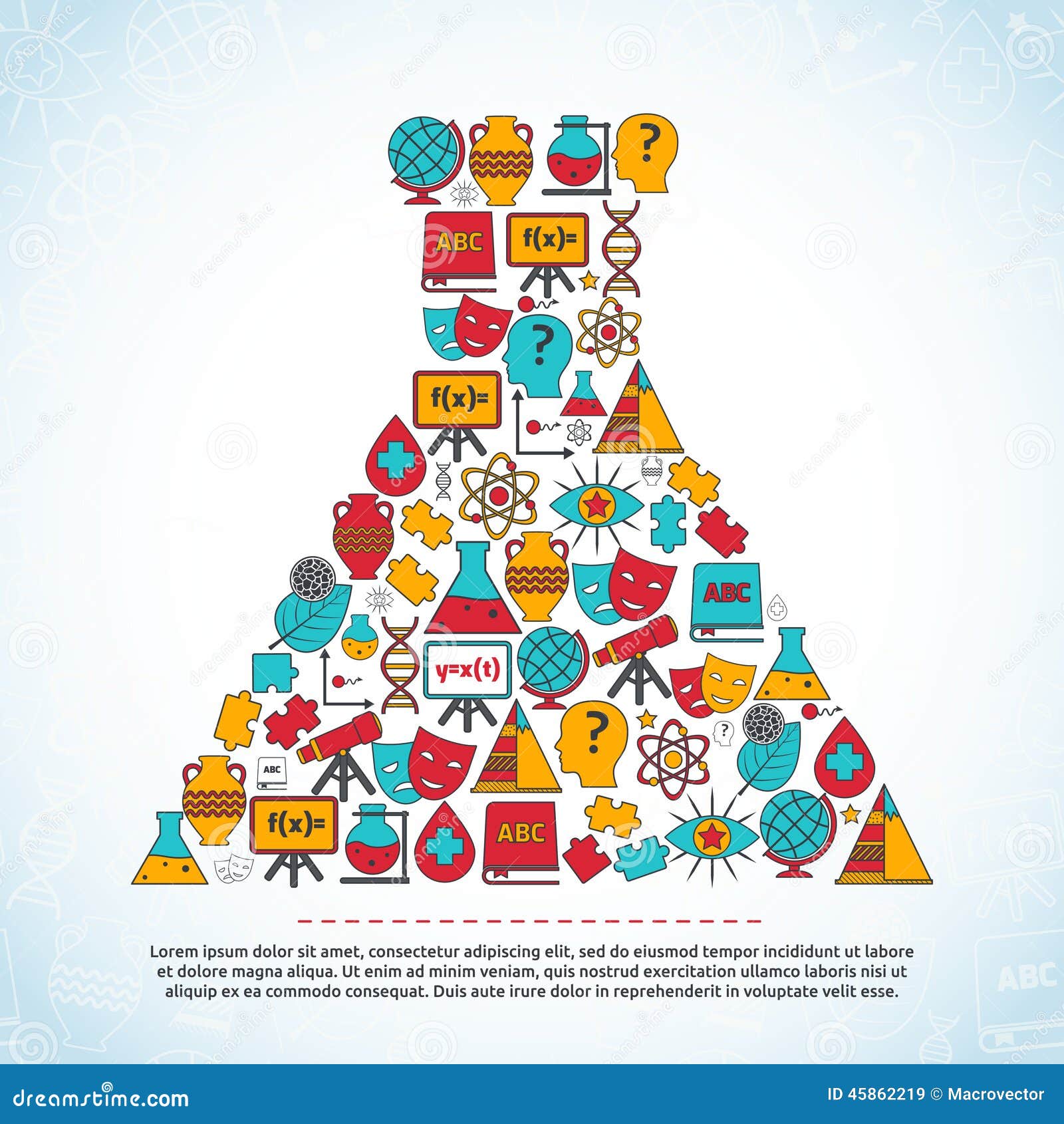 Cubilete De Las áreas De La Ciencia Ilustración del Vector ...