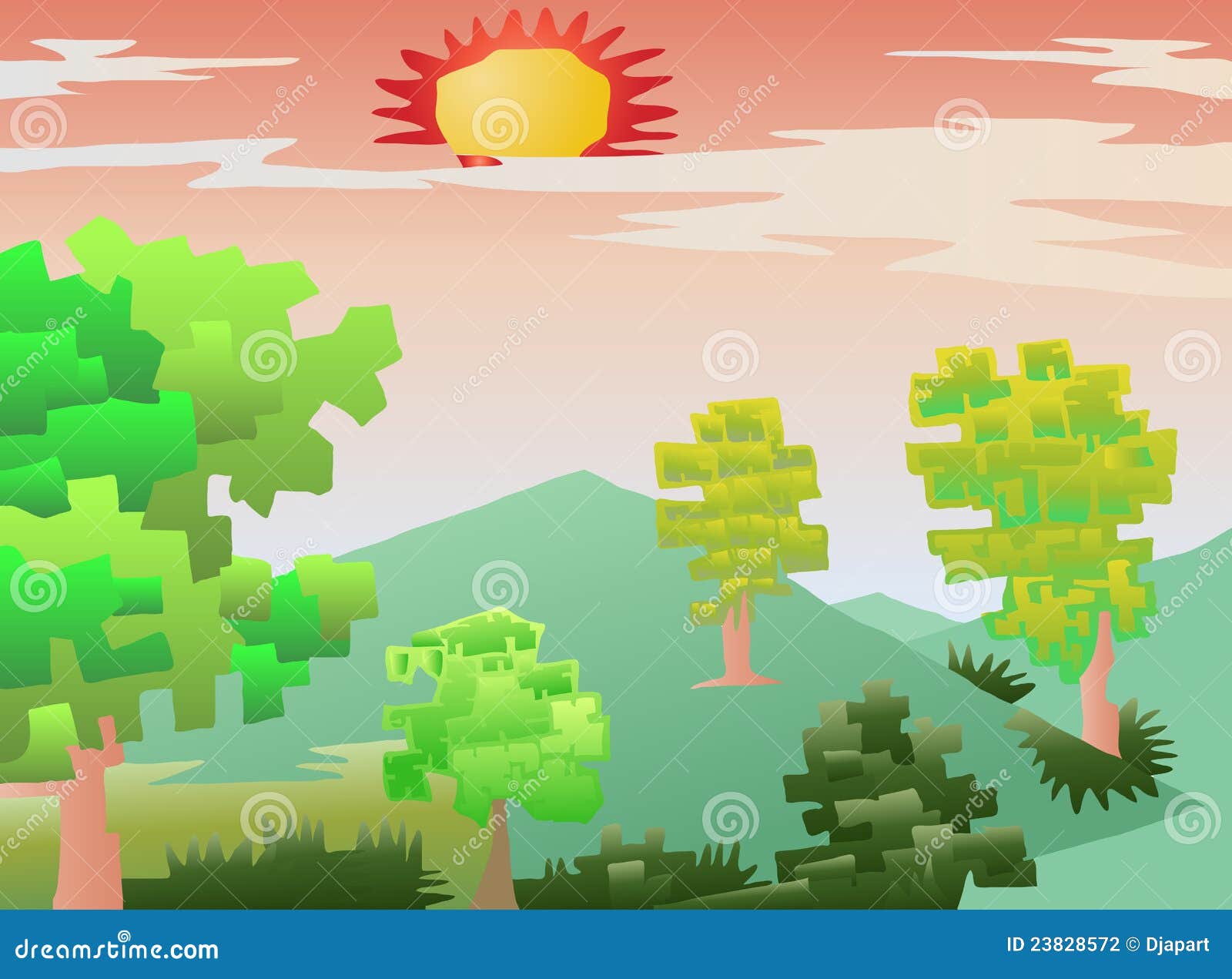 Cubism Landscape Stock Photography - Image: 23828572