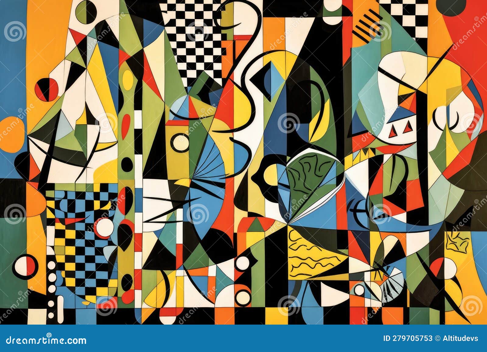 Cubist Artwork with Geometric Patterns, Inspired by the Abstract Art ...