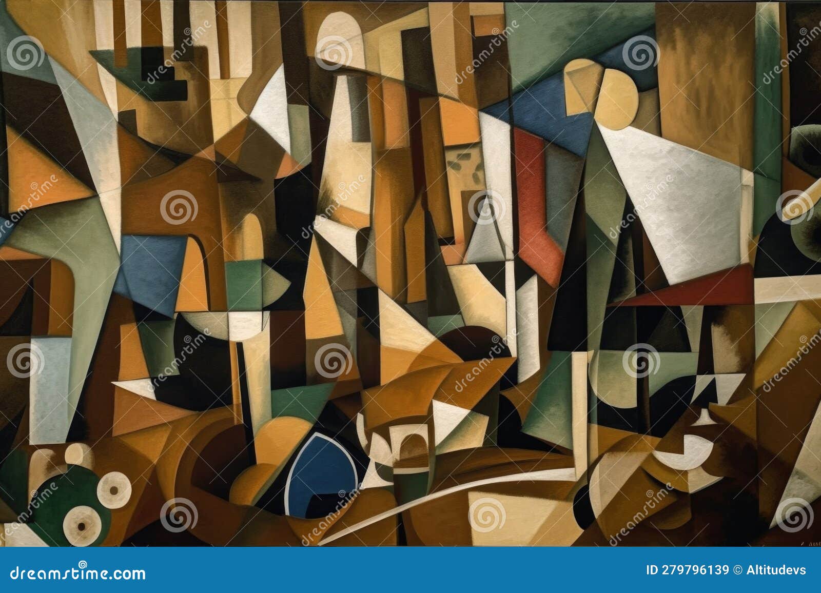 Cubist Artwork with Geometric Patterns, Inspired by the Abstract Art ...