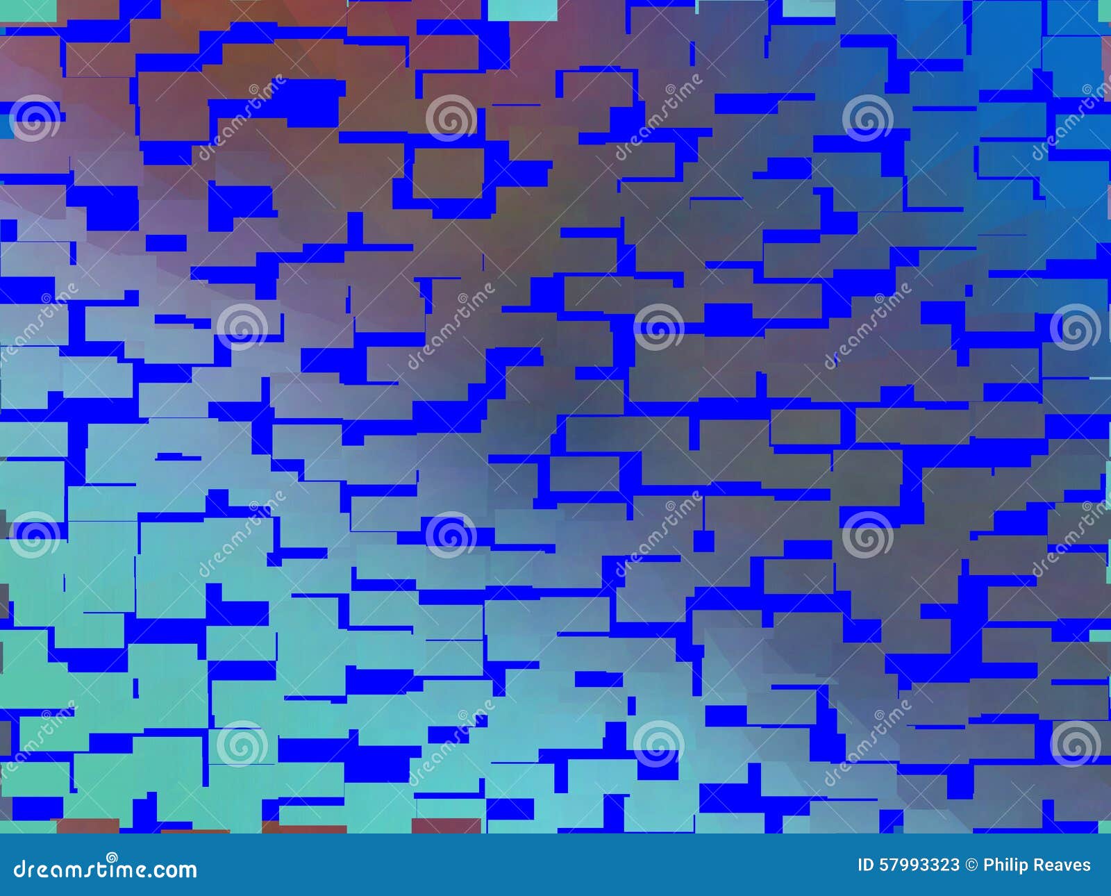 Cubist Blue Tiles Abstract Background Stock Illustration - Illustration ...