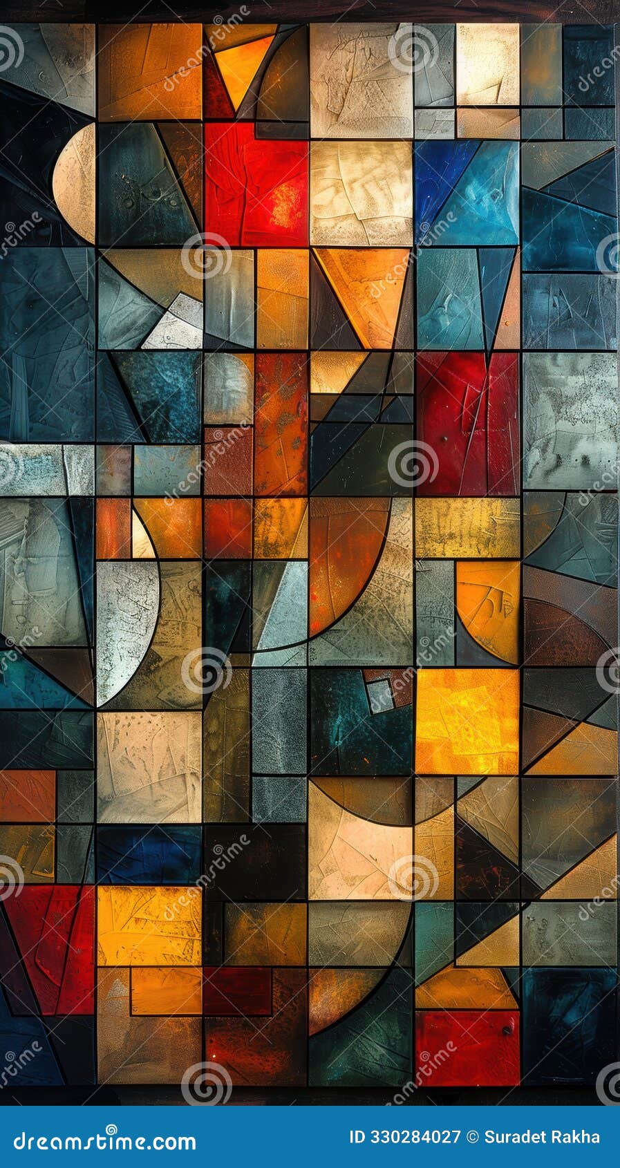 Cubist Composition, Fragmented Forms, Geometric Shapes, Bold Outlines ...