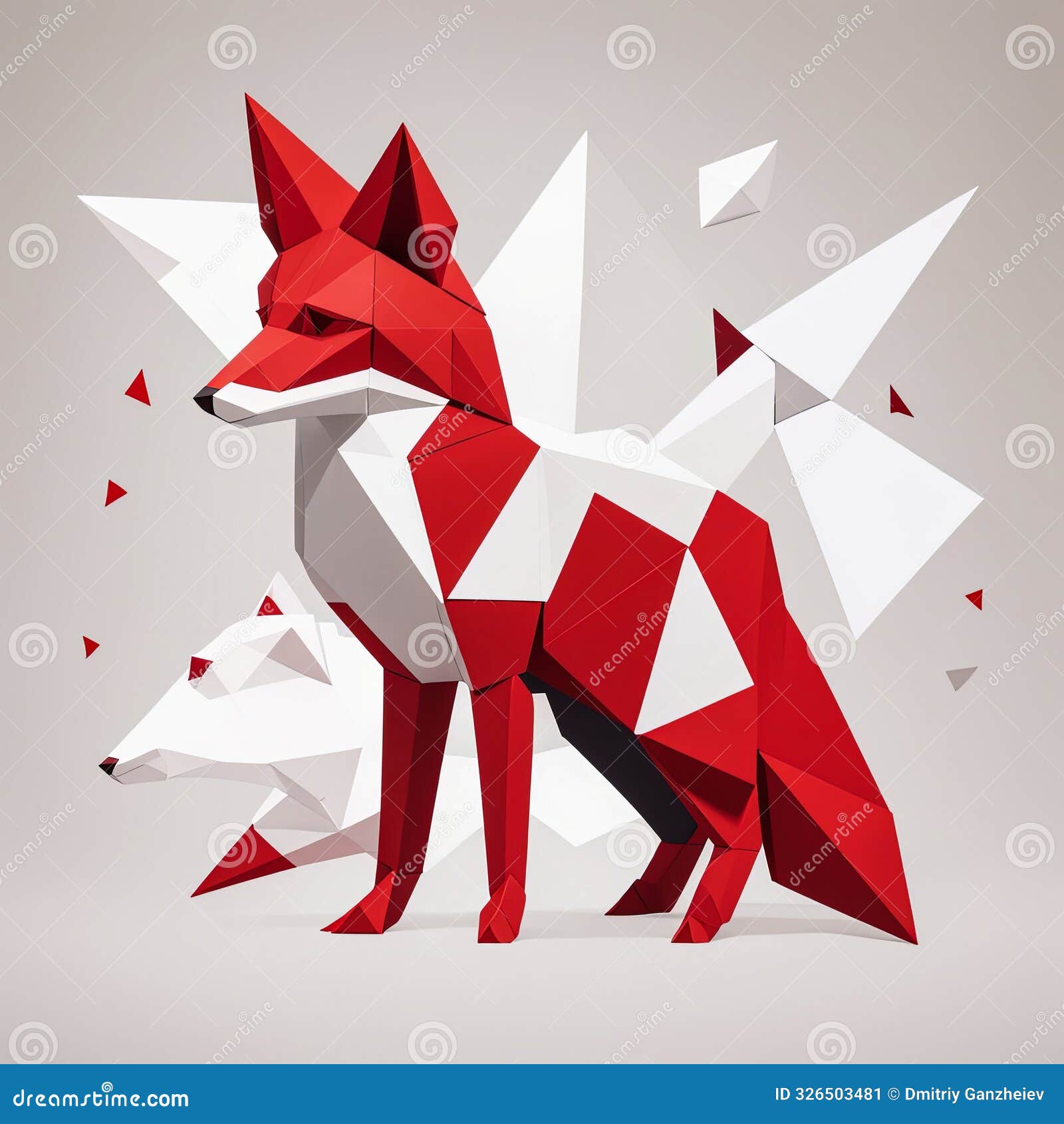 Cubist Fox stock illustration. Illustration of detailed - 326503481