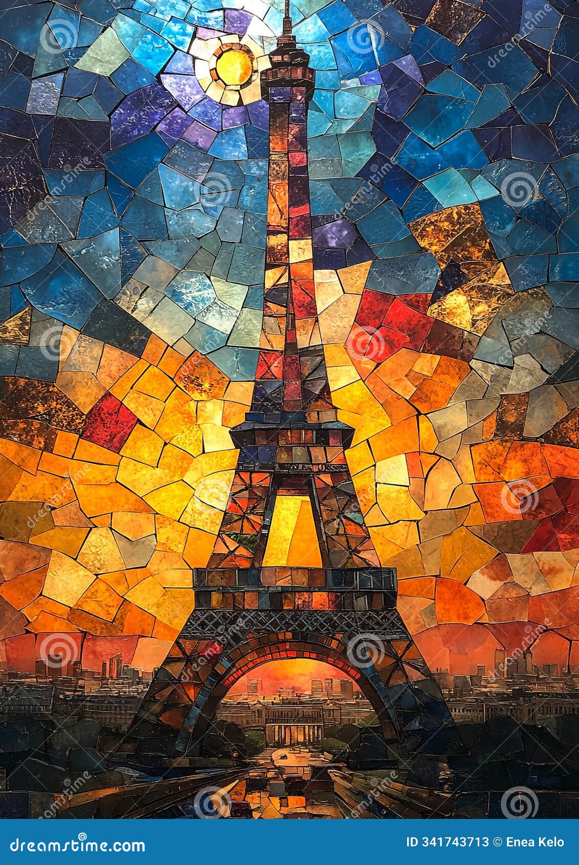 A Cubist Interpretation of the Eiffel Tower Stock Illustration ...
